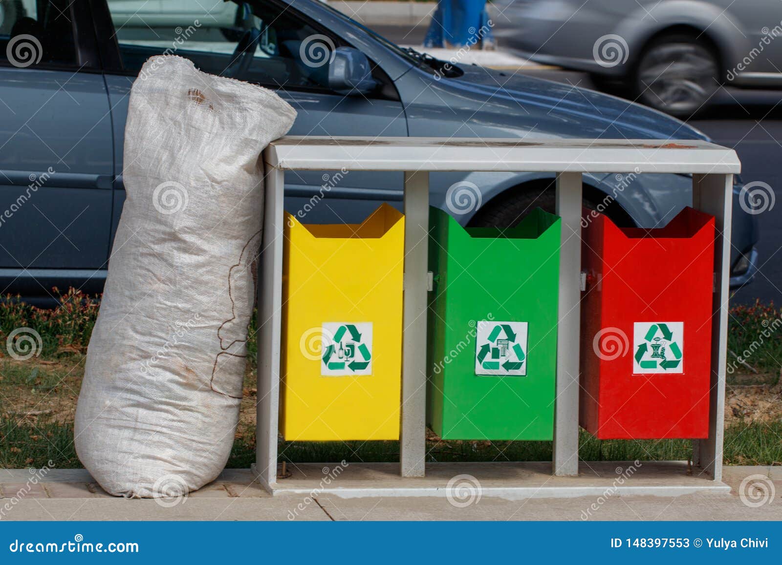 Multi-colored Trash for Different Garbage Stock Image - Image of clean ...
