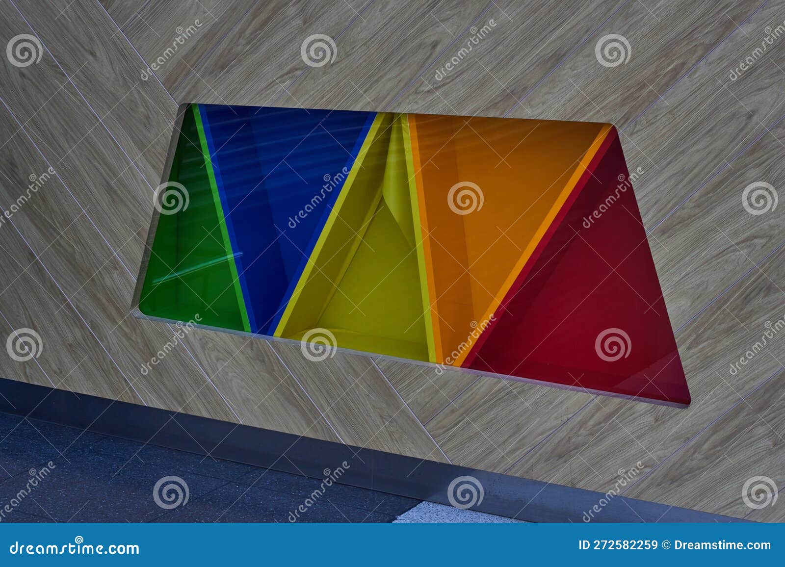 Multi-colored Triangles of Plastic Shelves Fence of the Stock Image ...