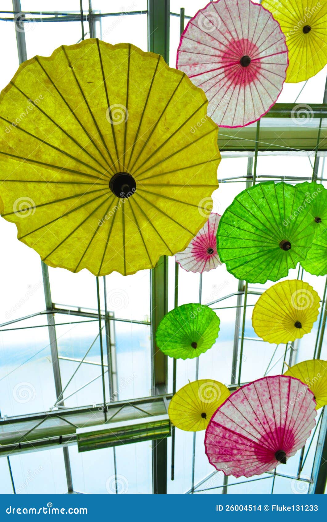 Multi-colored umbrella. stock photo. Image of abstract - 26004514