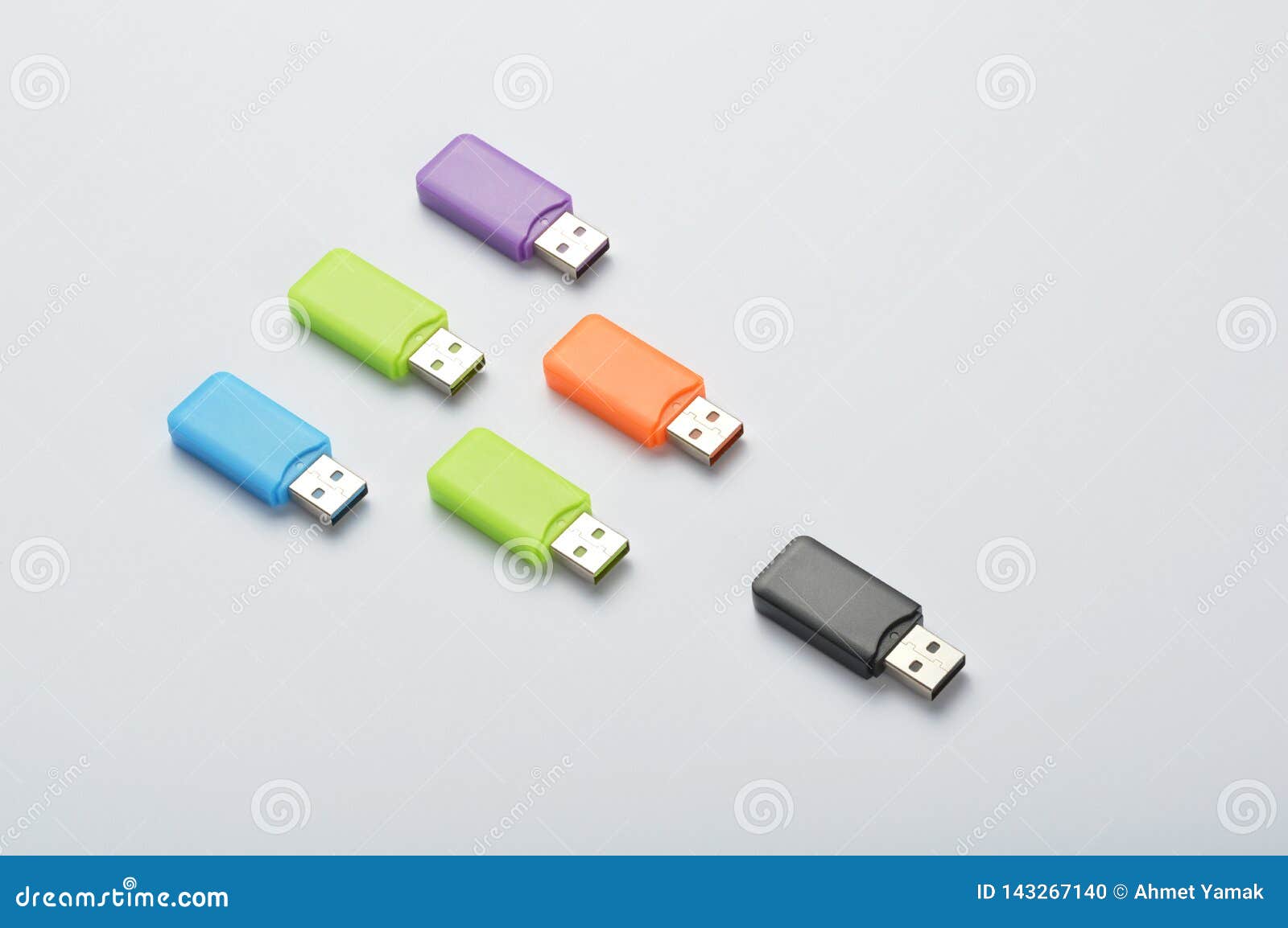 Multi colored USB sticks stock photo. Image of memory - 143267140