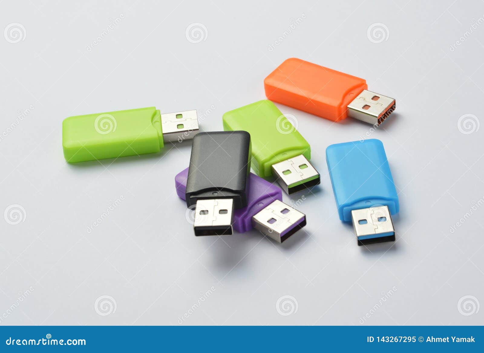 Multi colored USB sticks stock image. Image of flash - 143267295