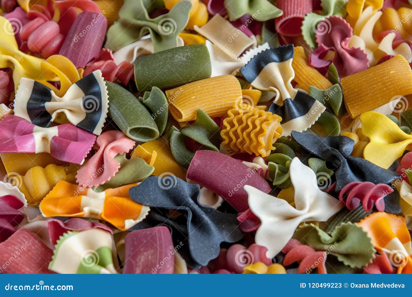 Multi-colored Various Pasta Background. Stock Image - Image of culture ...