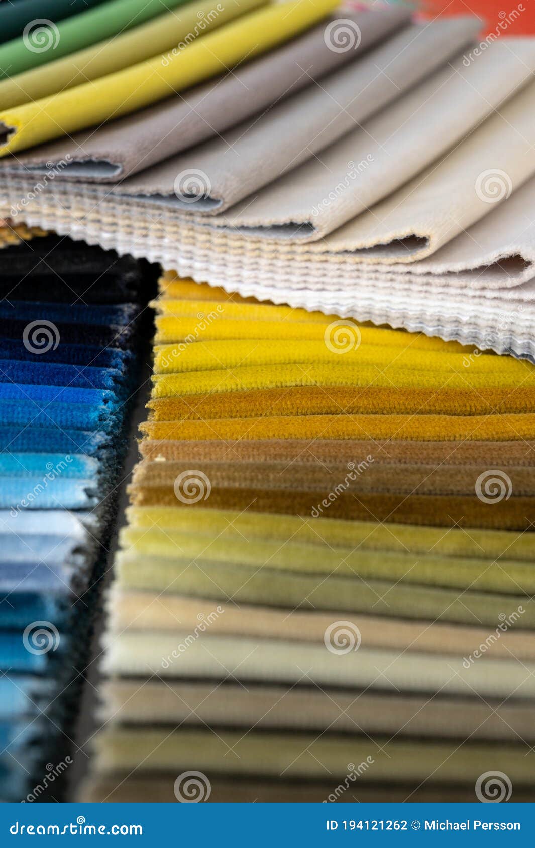 Multi Colored Velvet Samples on Fabric Swatch Creating a Colorful Soft ...