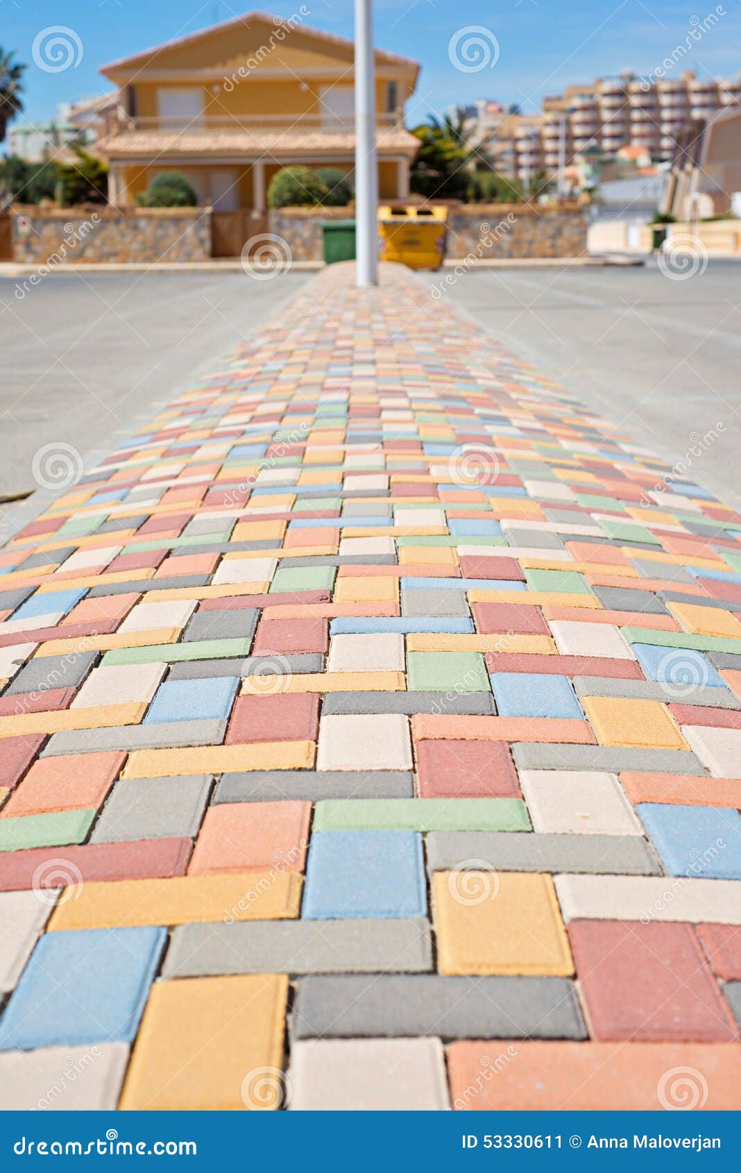 Multi Colored Vibrant Paving Stones Stock Image - Image of black ...