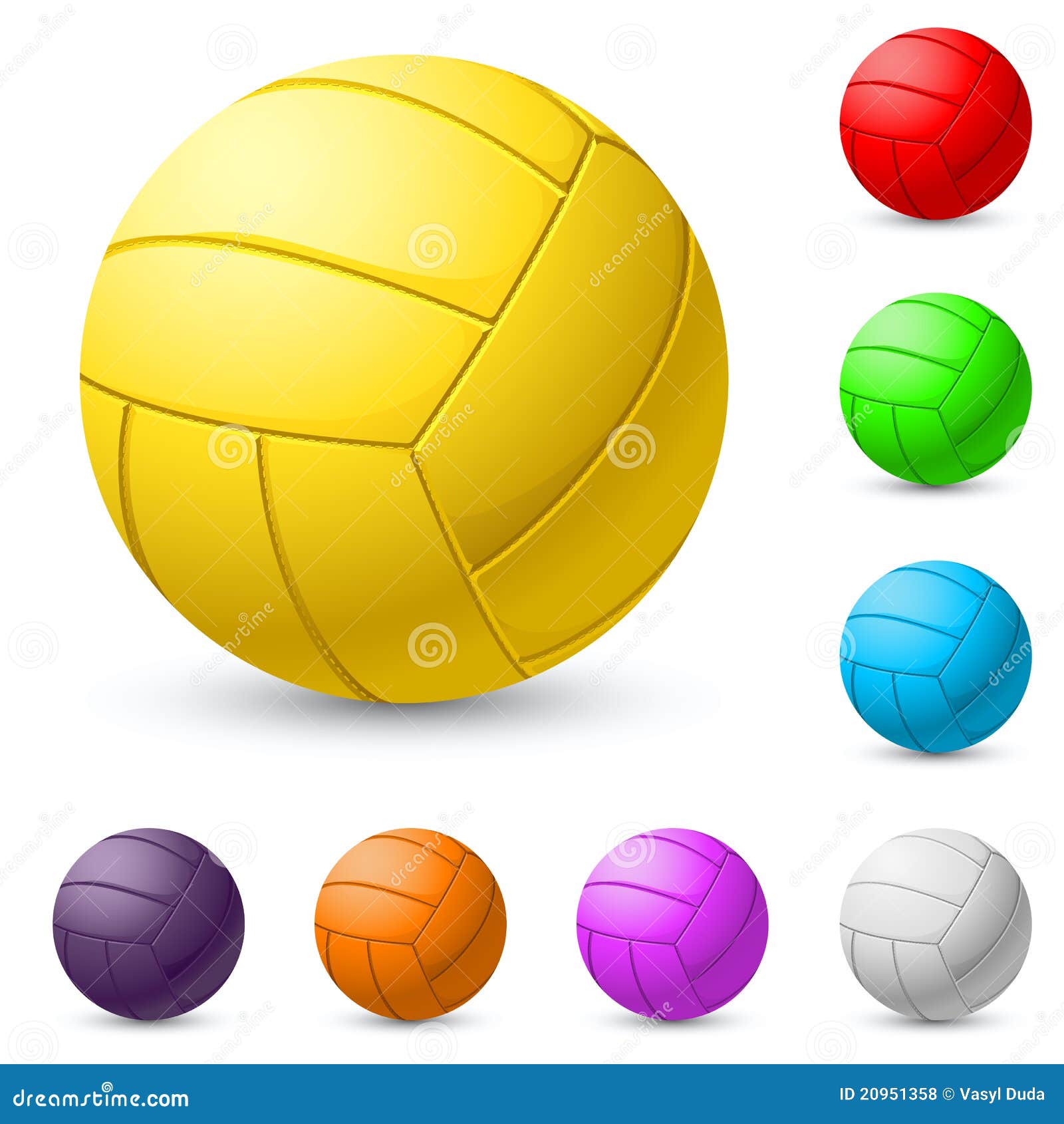 Multi-colored Volleyball Realiste Stock Vector - Illustration of ...