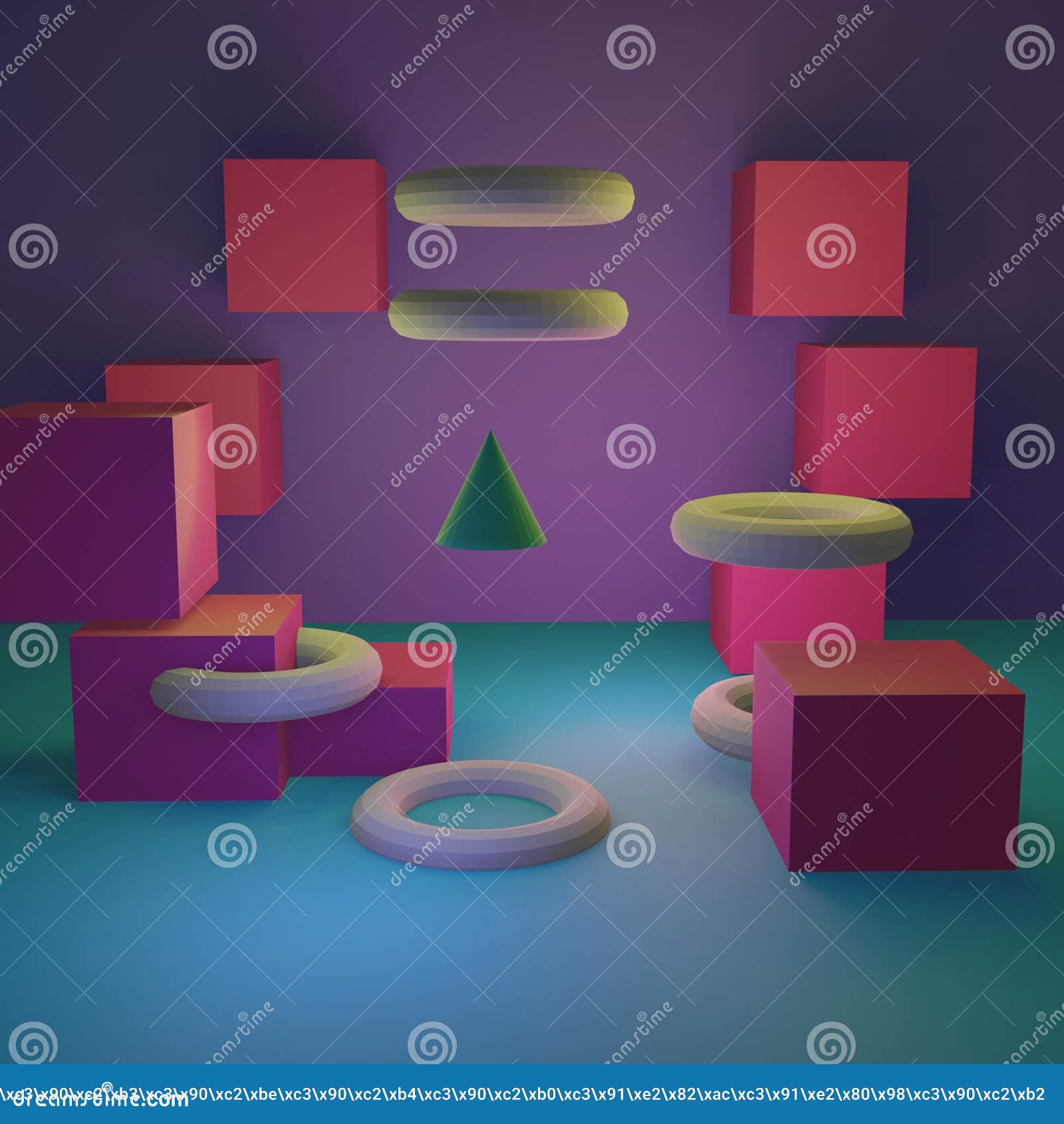 Multi-colored Volumetric 3d Geometric Shapes. Abstract Background of ...