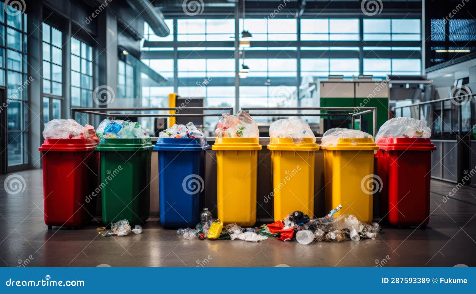 Colored Waste Bins For Segregation, Separating, Recycling And Sorting ...