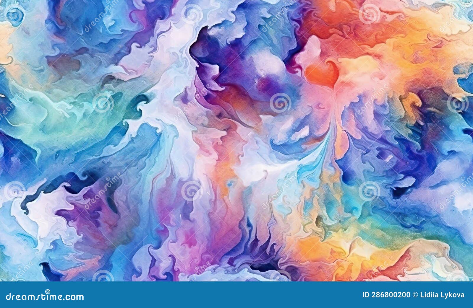 Multi Colored Watercolor Pattern. Texture of Spreading Out Paint. for ...