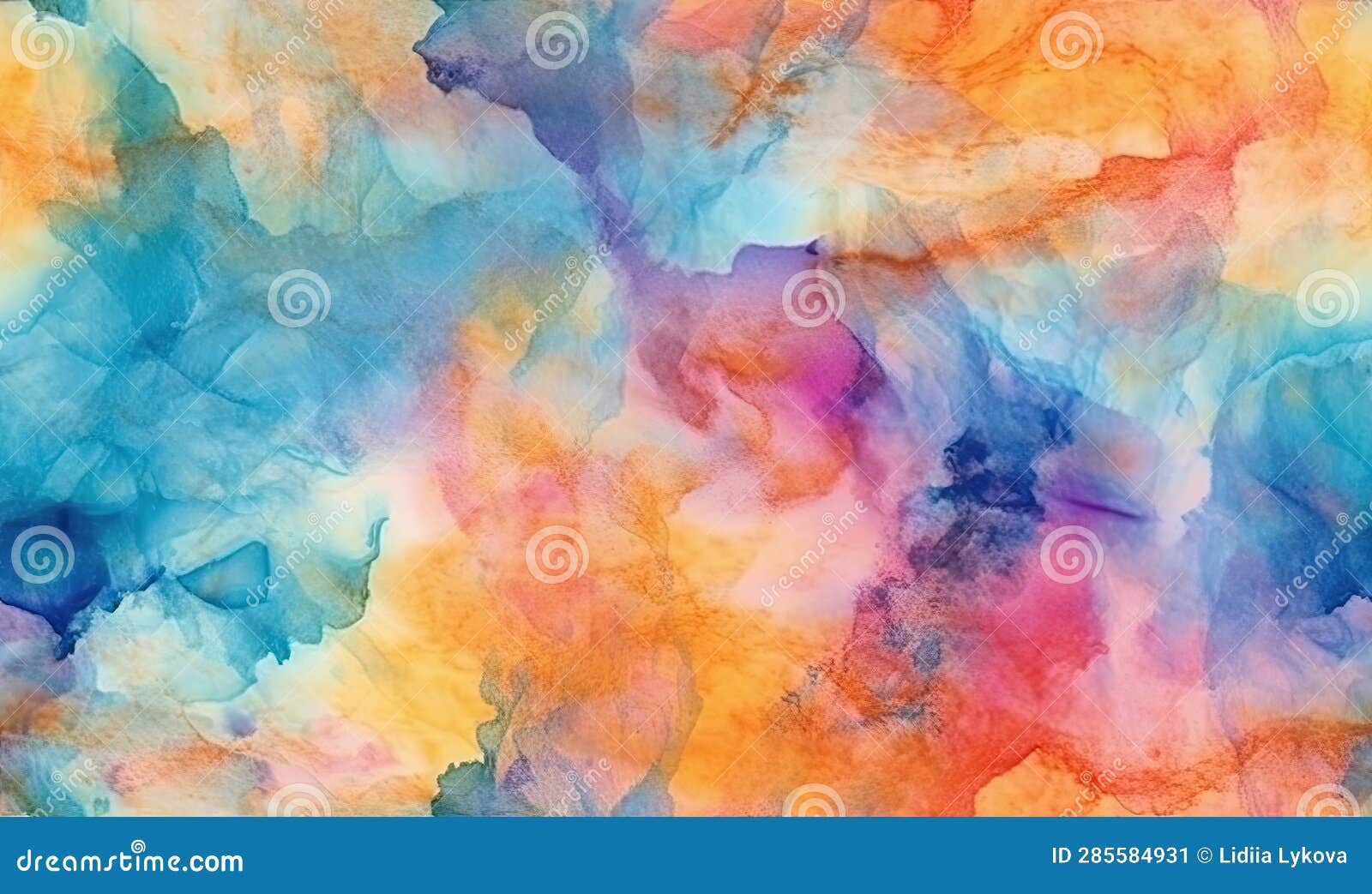 Multi Colored Watercolor Seameless Pattern. Texture of Spreading Out ...