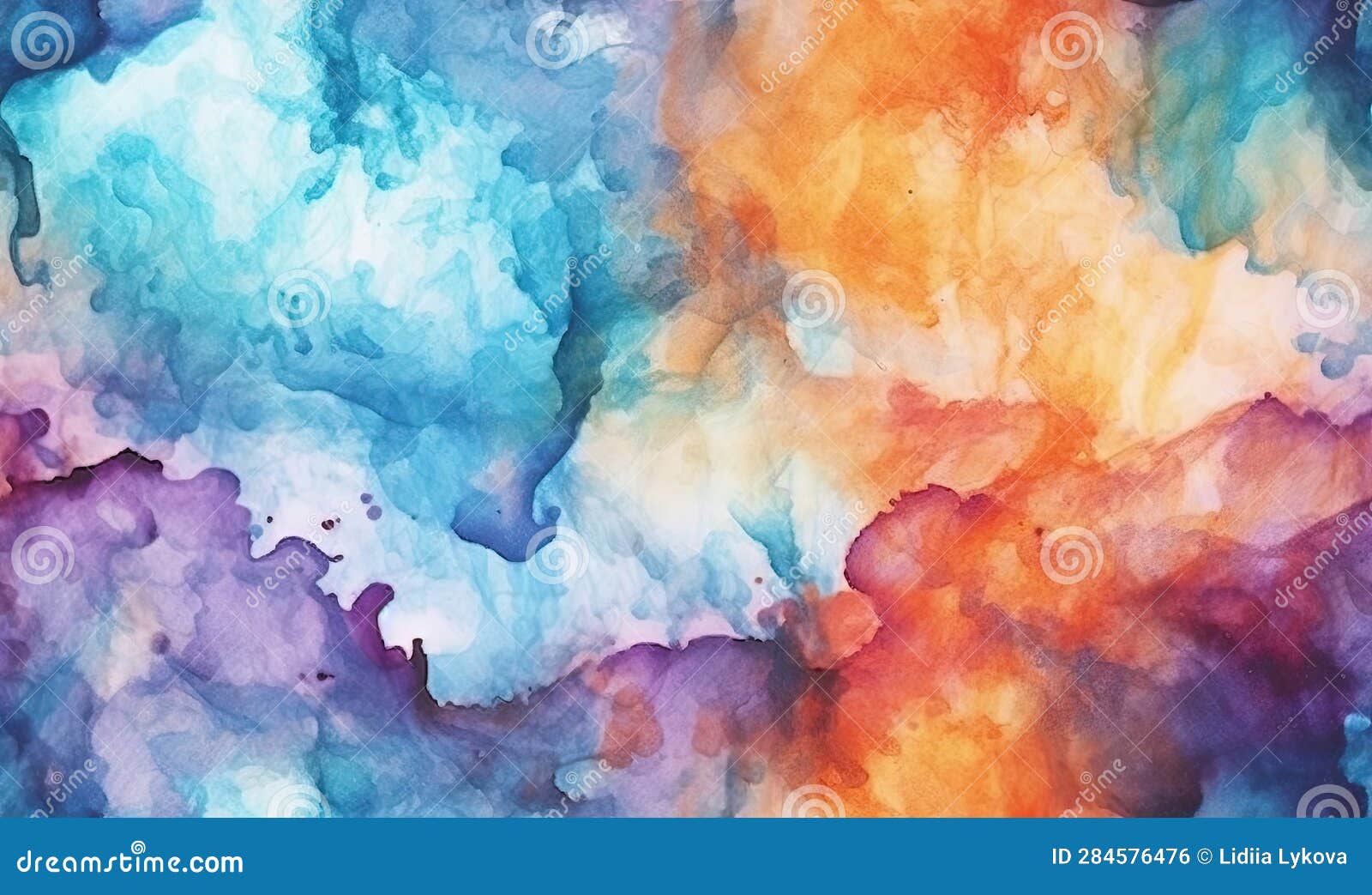 Multi Colored Watercolor Seameless Pattern. Texture of Spreading Out ...