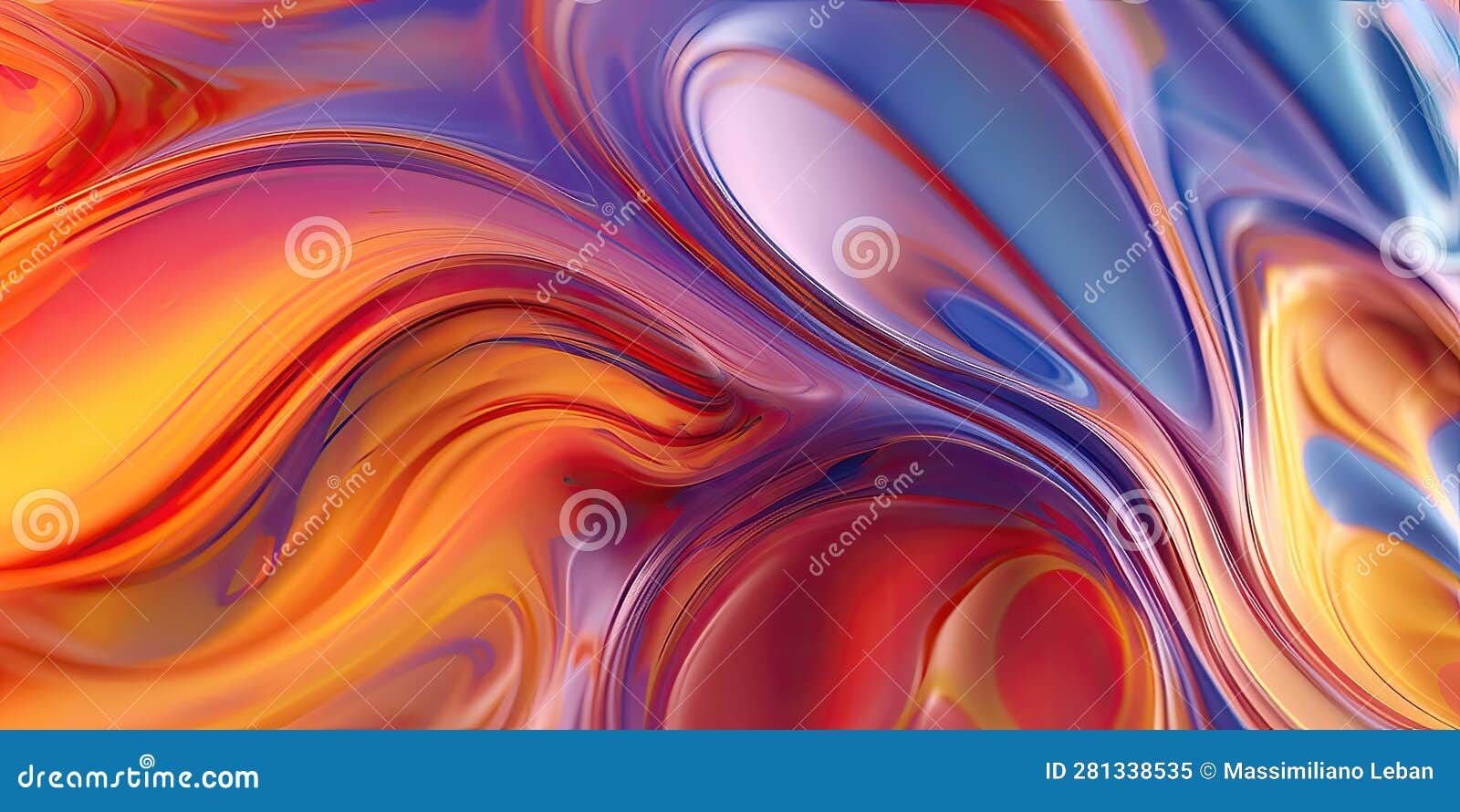 Multi-Colored Wave Pattern Textured Background with Abstract Curves ...