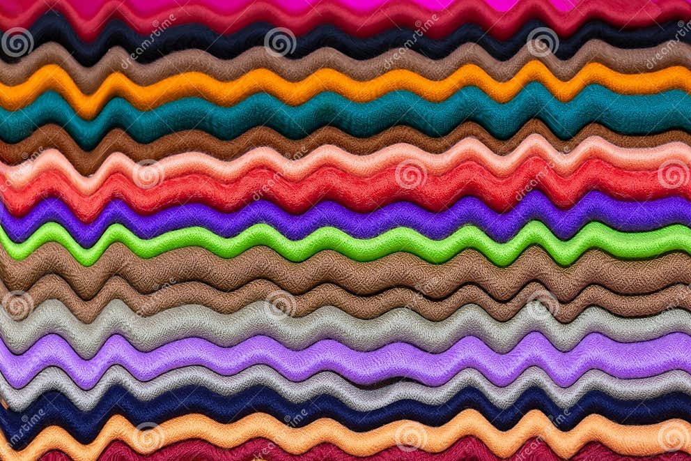 Multi-colored Wavy Horizontal Lines with a Texture Pattern. 3D-image ...