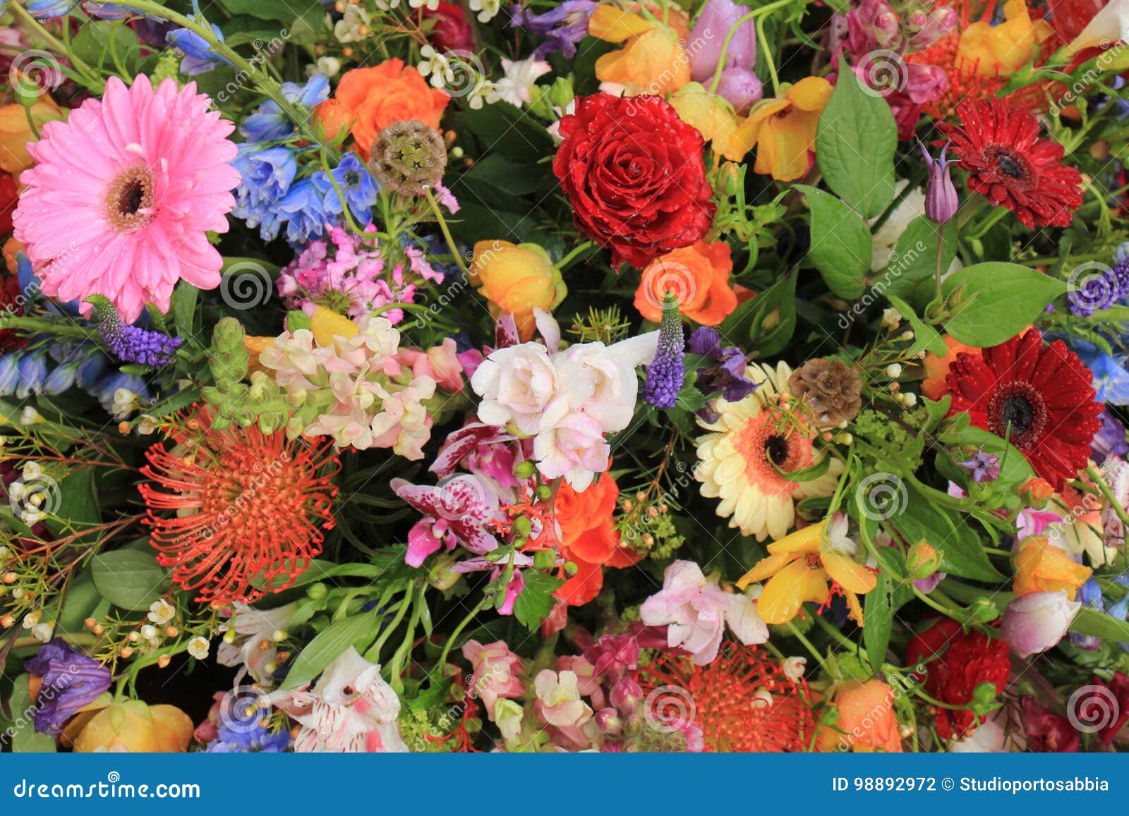 Multi Colored Wedding Flowers Stock Photo - Image of floral, rose: 98892972