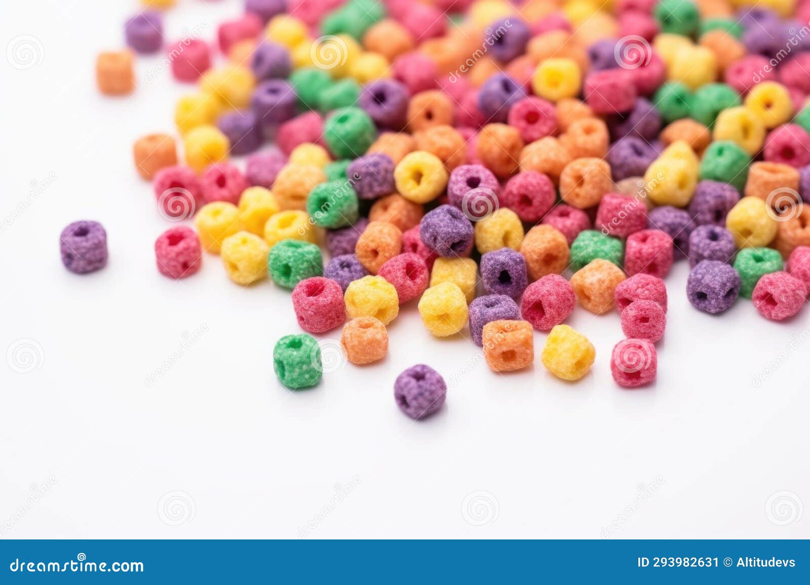 Multi-colored Whole Grain Cereal on a Glossy, White Surface Stock ...
