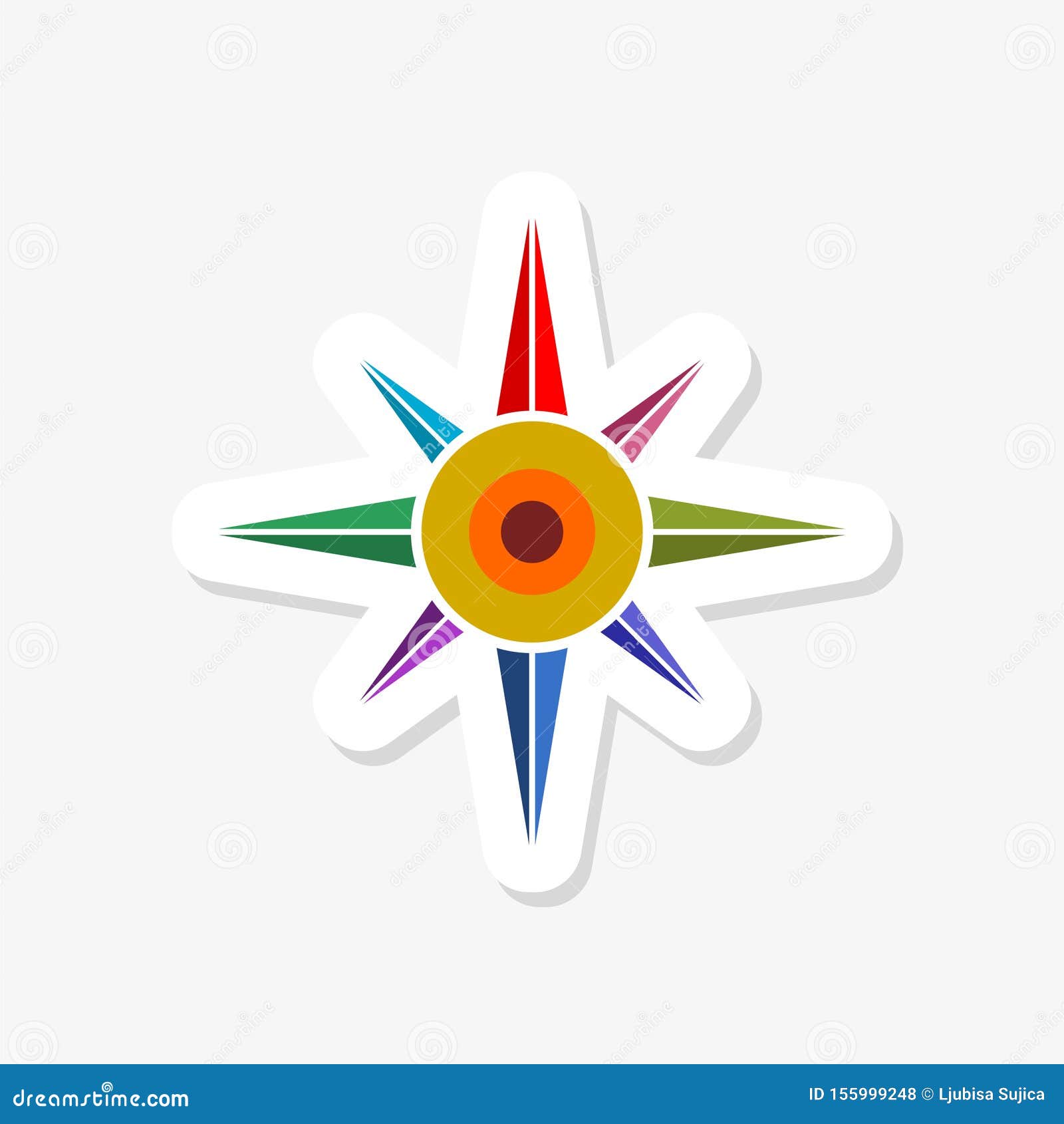 Multi-colored Wind Rose. Simple Illustration Stock Vector ...