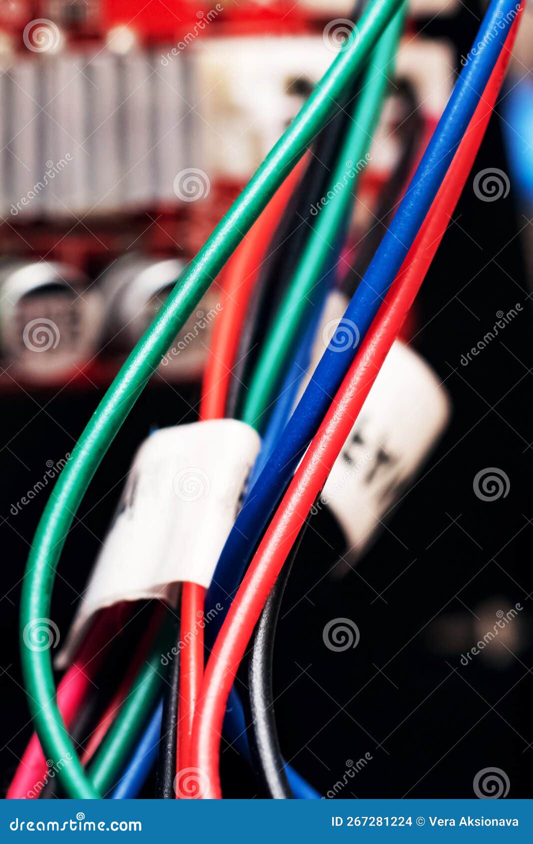 Multi Colored Wires on an Electronic Device Stock Photo - Image of ...