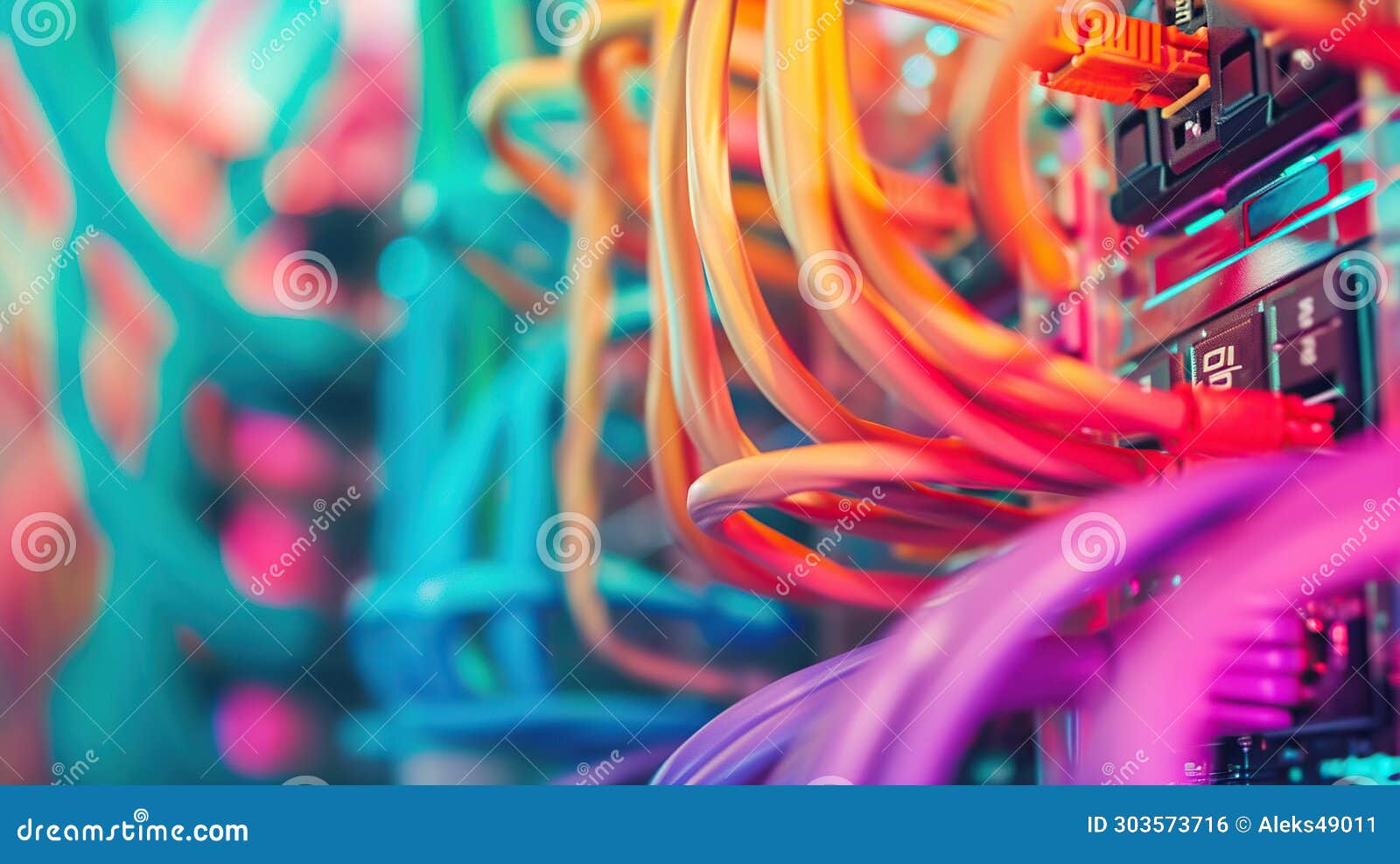 Multi-colored Wires. Internet Connection. Generative Ai Stock Photo ...