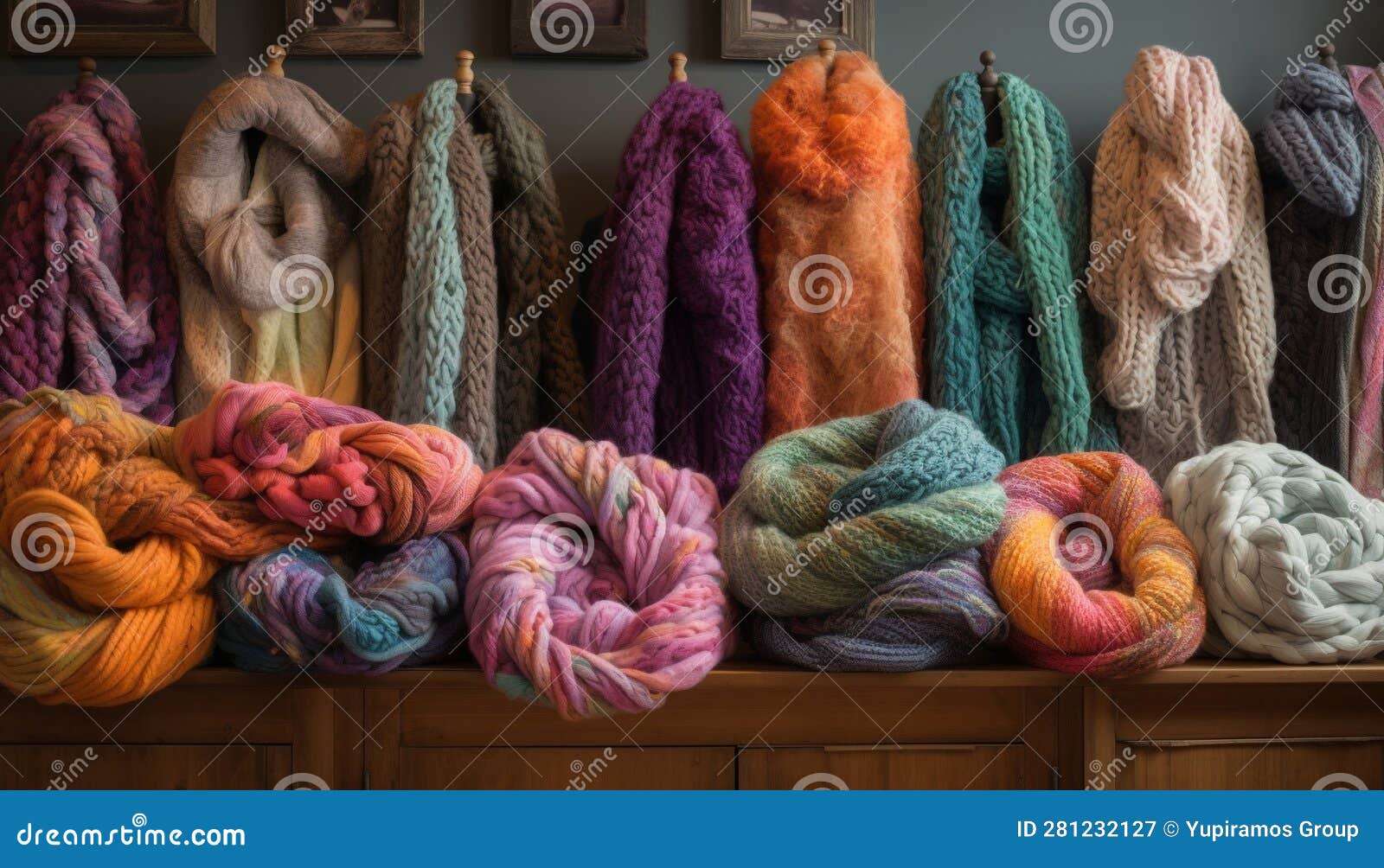 Multi Colored Wool Spool for Creative Winter Knitting and Textile ...