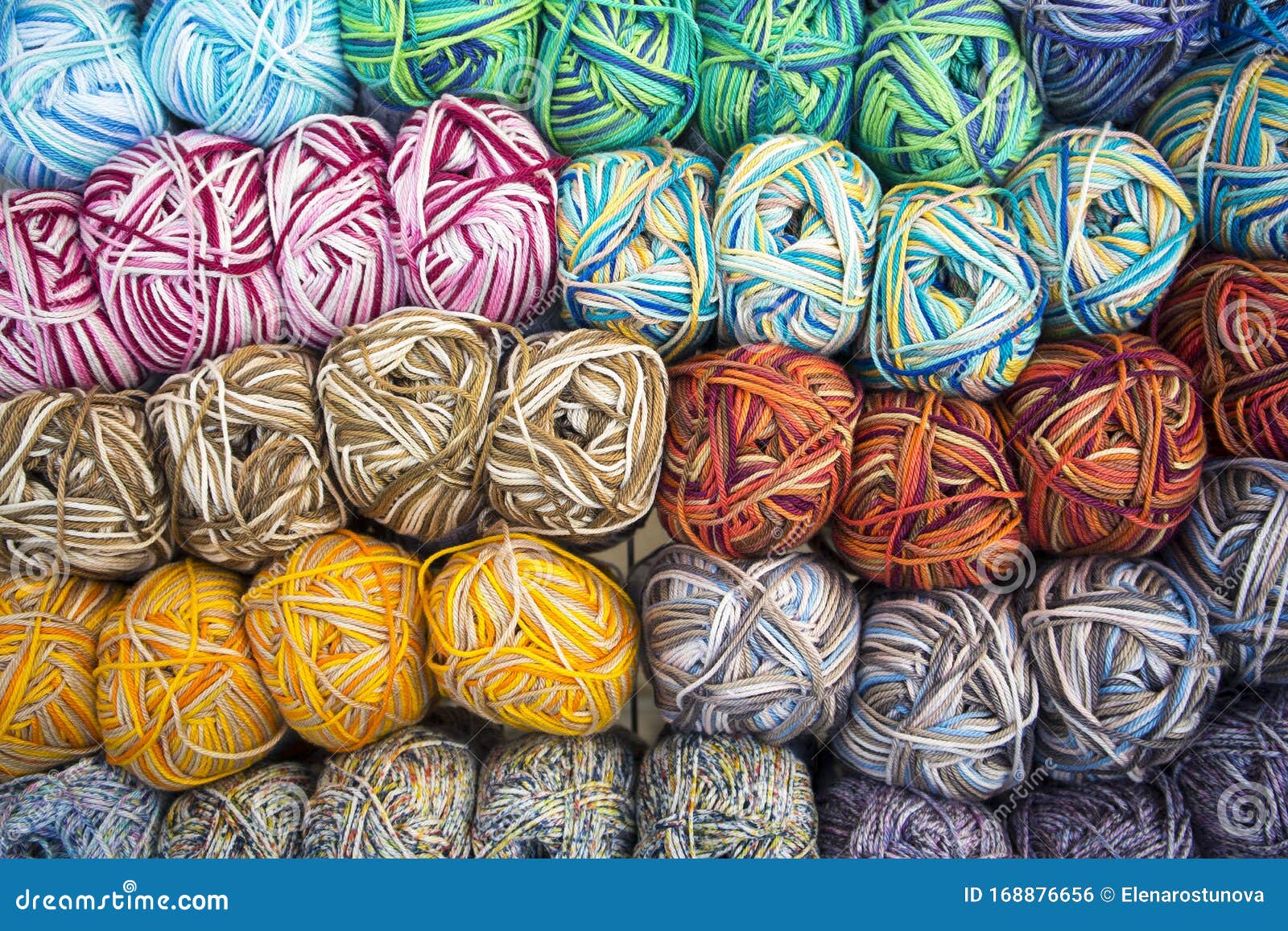 Multi-colored Woolen Threads in Wooden Box for Sale Stock Photo - Image ...