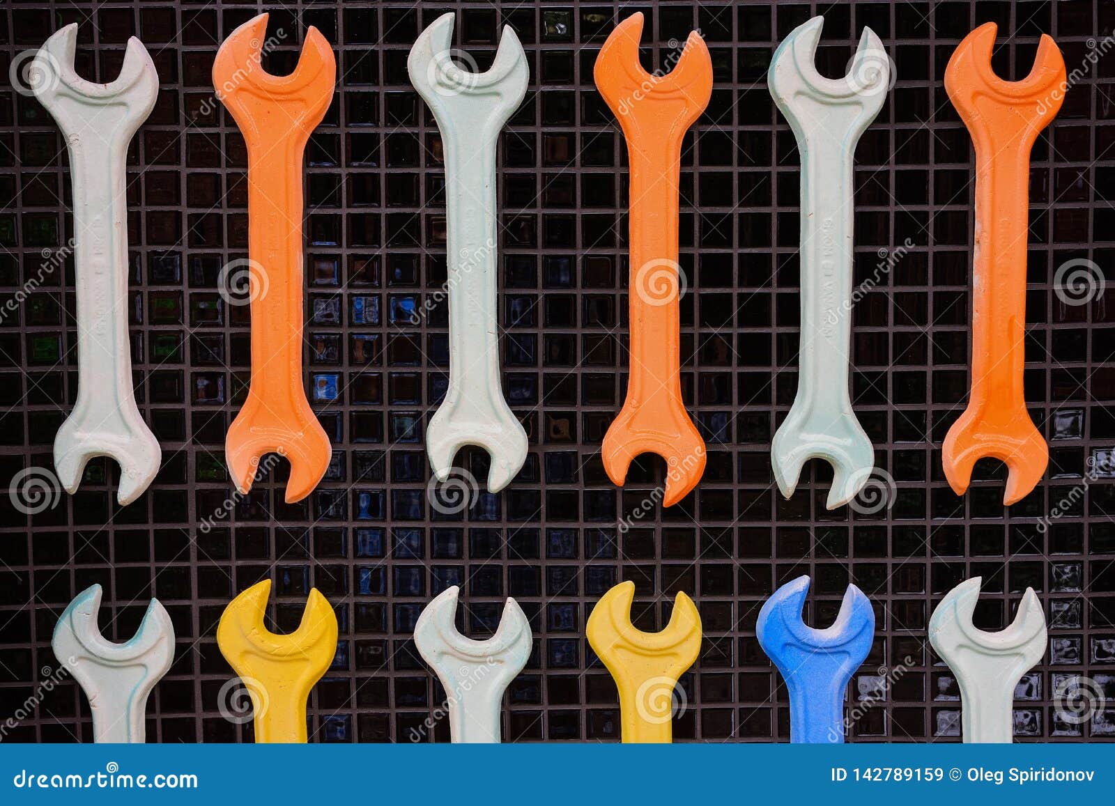 Multi-colored wrenches stock illustration. Illustration of equipment ...