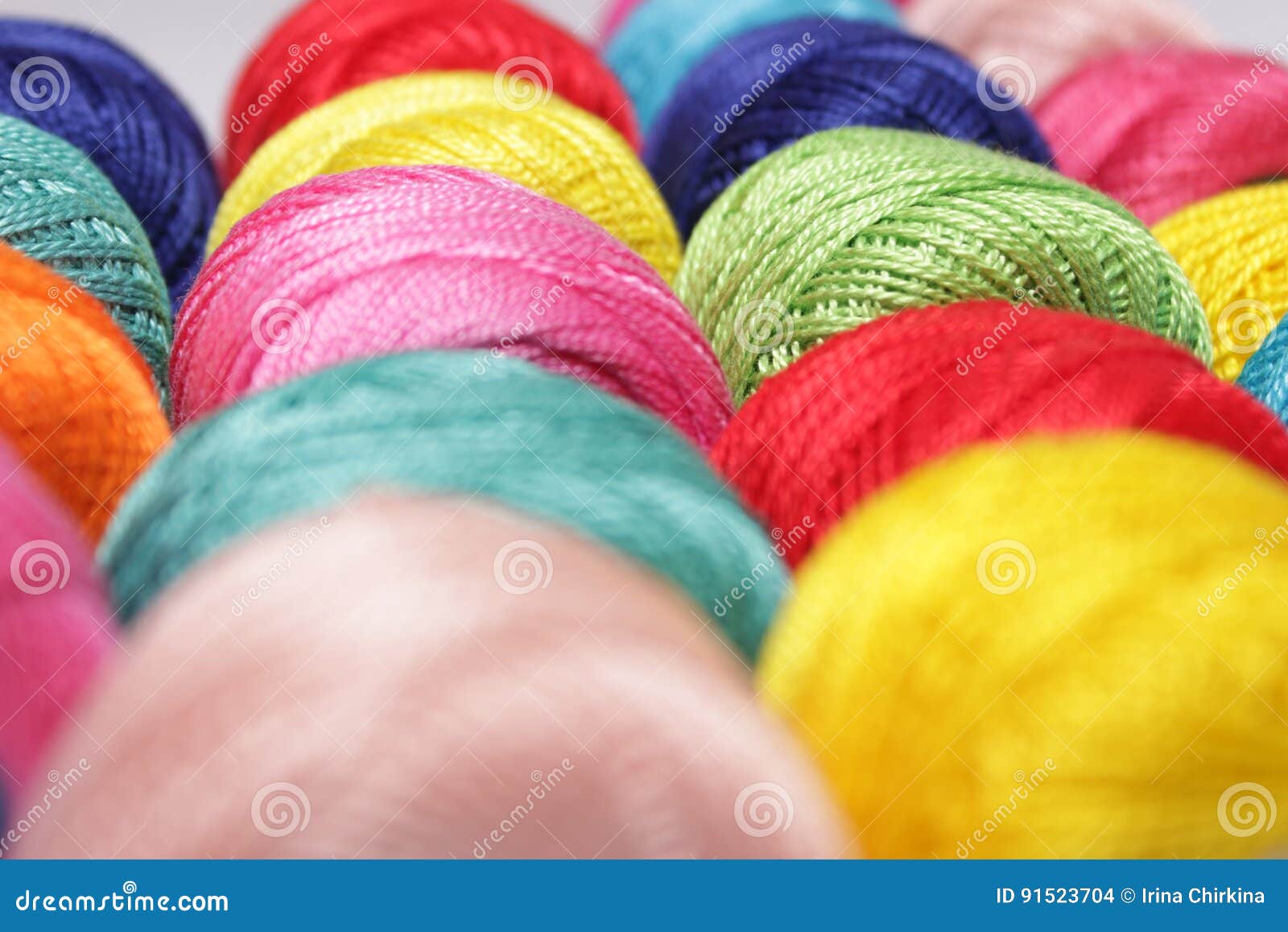 Multi-colored yarn stock photo. Image of rainbow, texture - 91523704