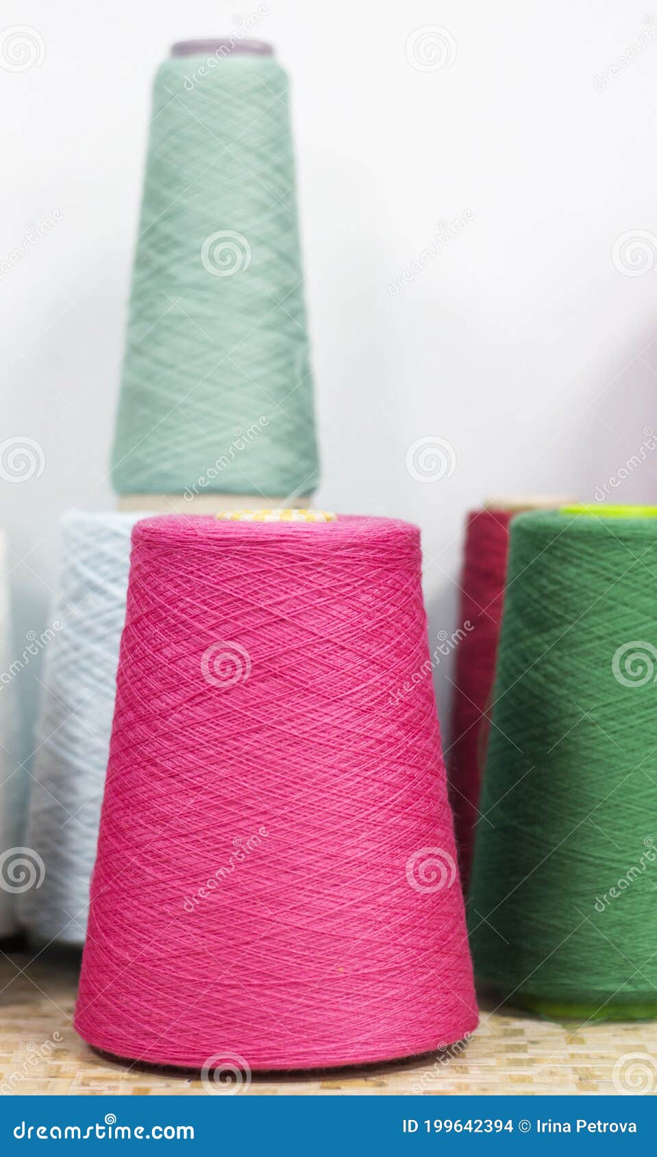 Multi-colored Yarn Spools for Knitting and Mending Fabrics Stock Photo ...
