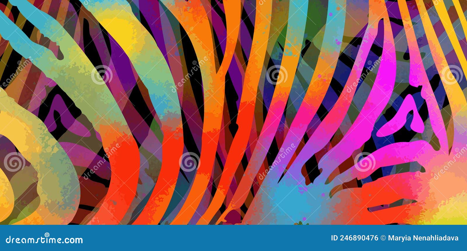 Multi Colored Zebra Print Background. Vector Illustration. Stock Vector ...