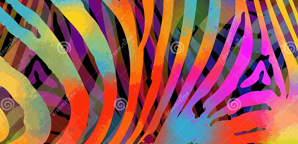 Multi Colored Zebra Print Background. Vector Illustration. Stock Vector ...