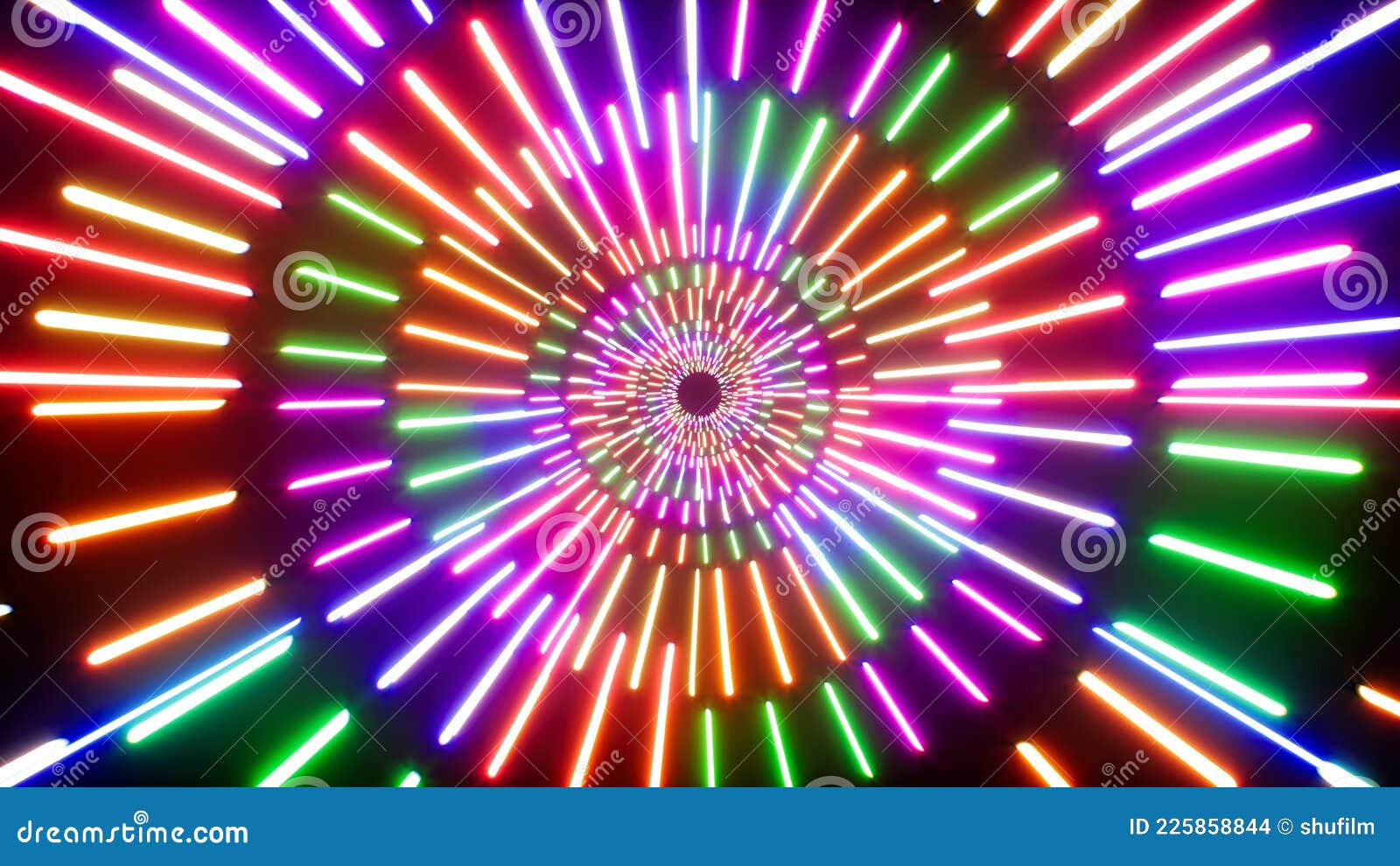 Multi Colorful Laser Beam Circle Shape Light Background Stock ...