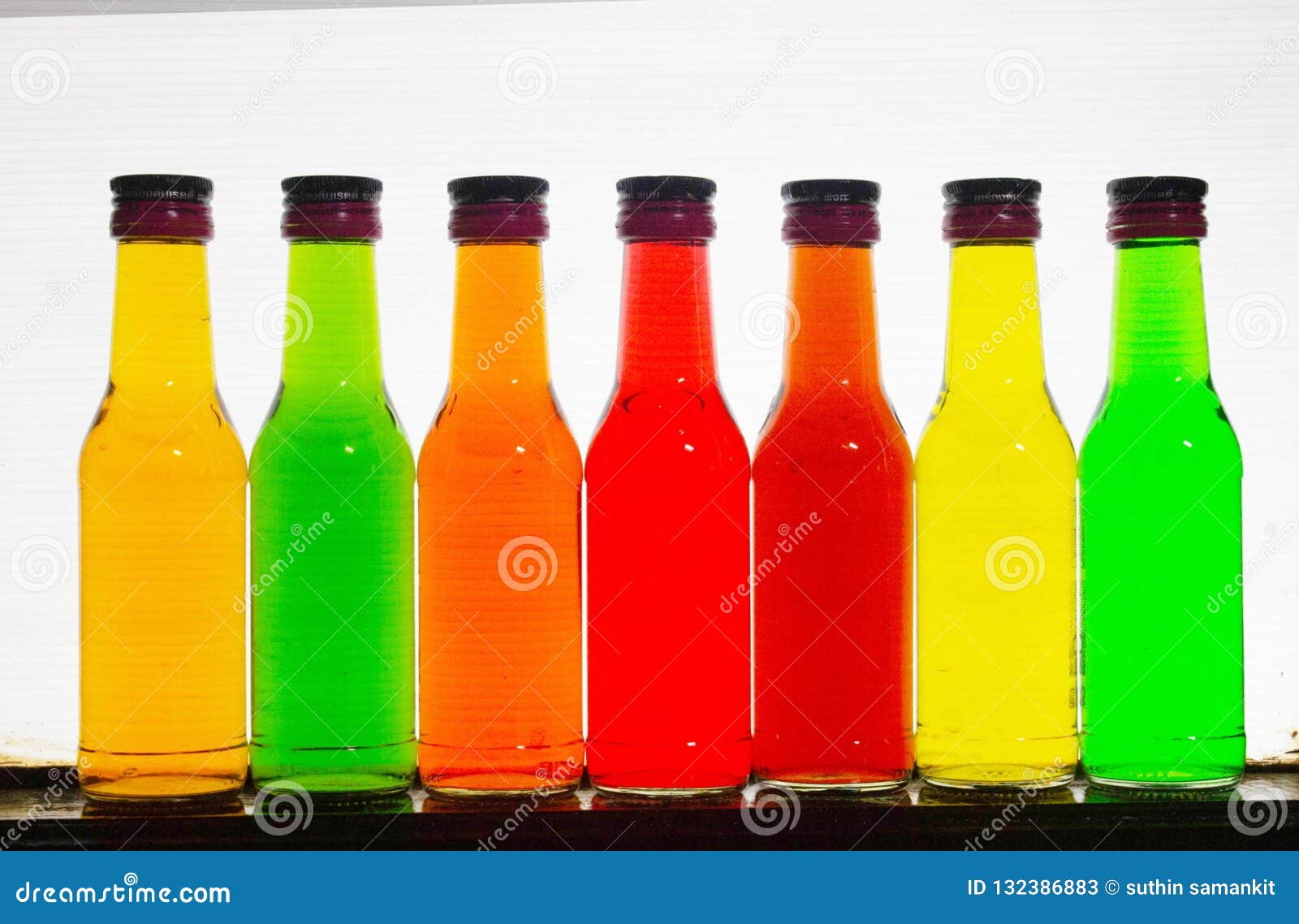 Multi Colors Bottle Glass on White Background Stock Image - Image of ...