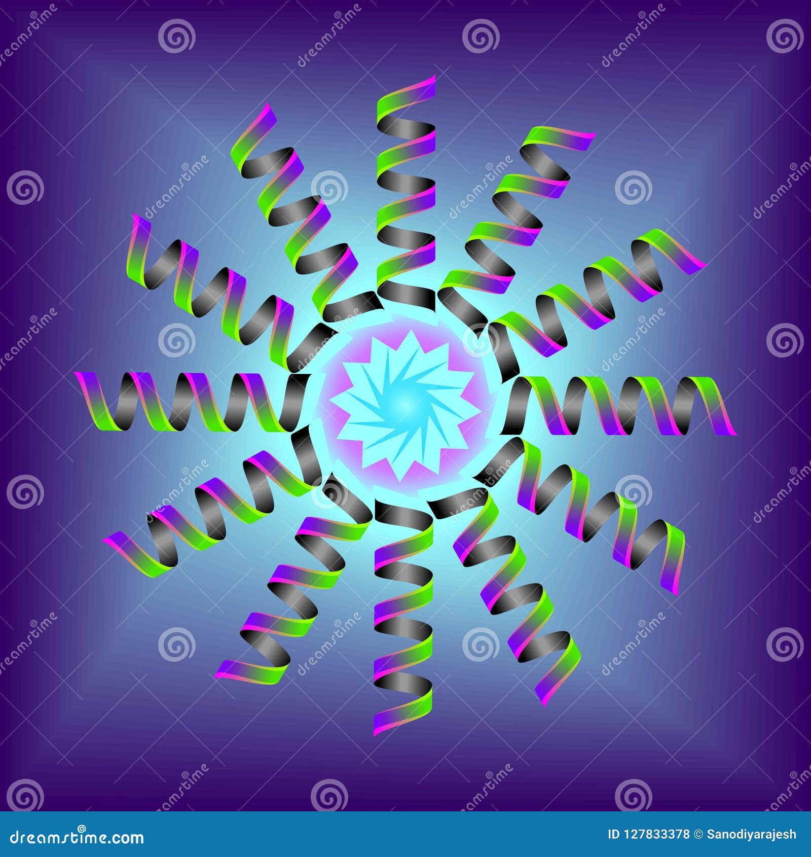 Multi Colors Curved Strips Vector Design Stock Vector - Illustration of ...