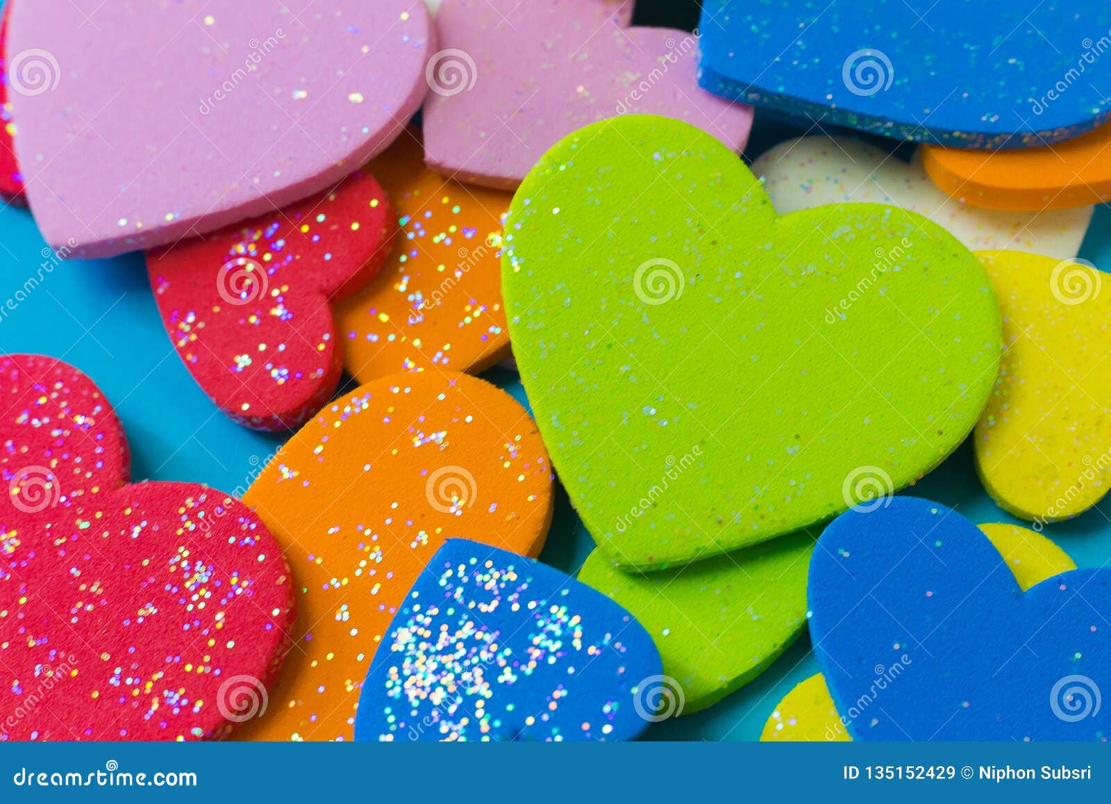 Multi Colour Heart on Blue Background Close Up Image Stock Image ...