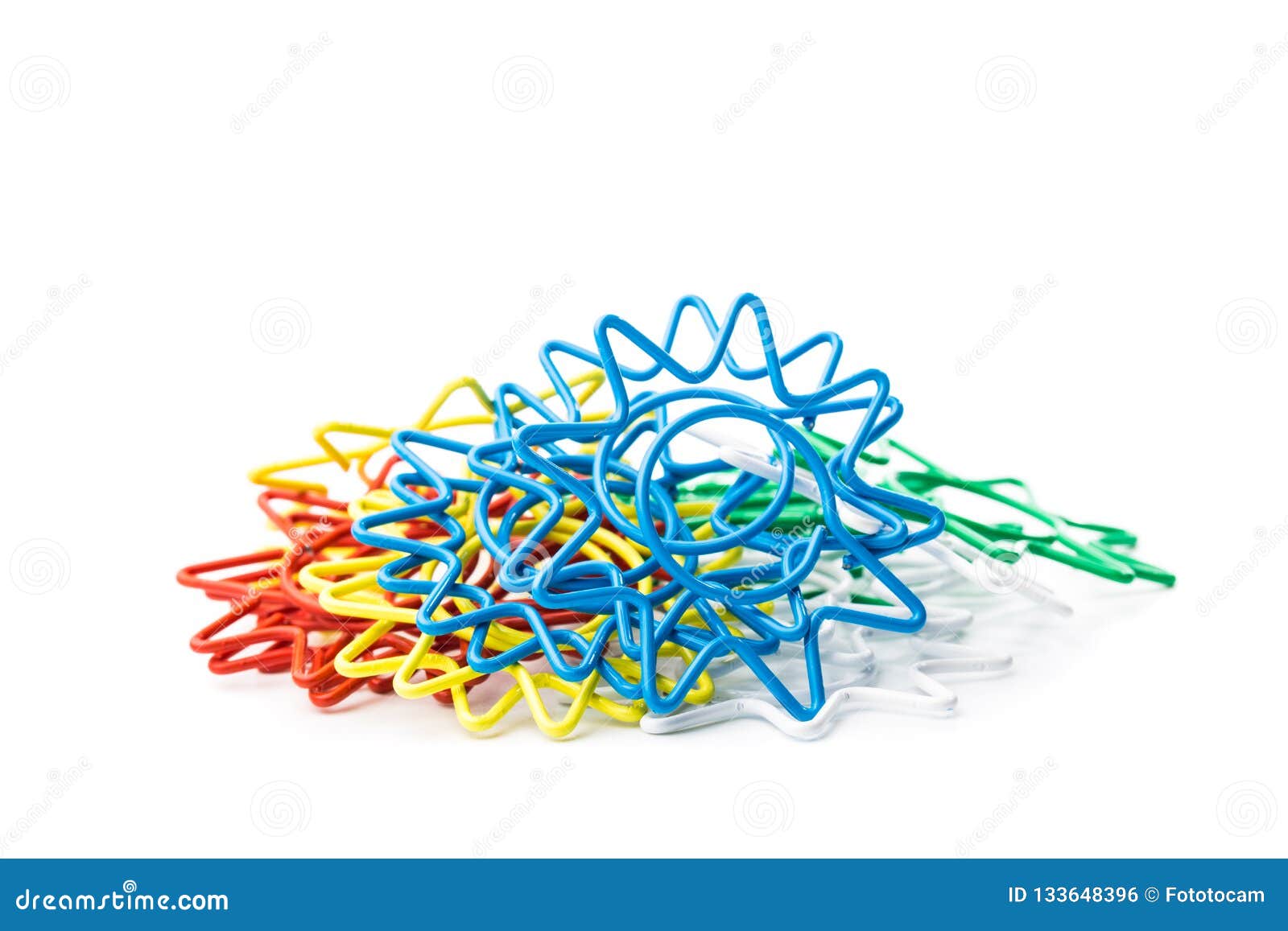 Multi Colour Paper Clips Isolated on White Background Stock Photo ...