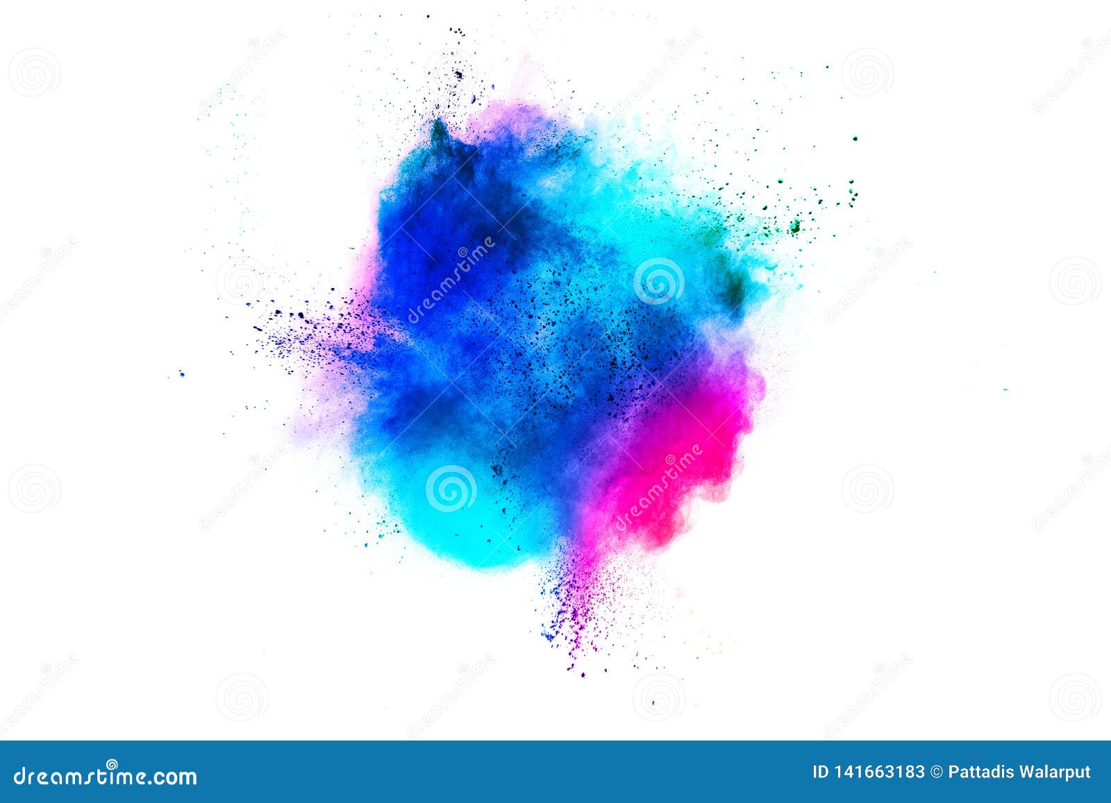Multi Colour Powder Explosion On White Background. Launched Colourful ...