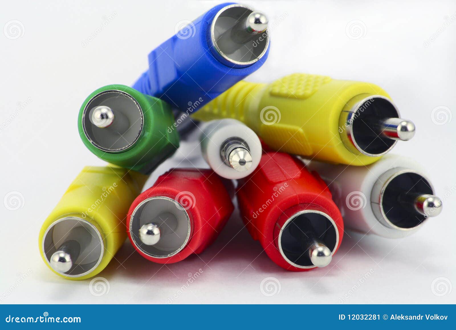 Multi-coloured Audio and Video Connectors Stock Image - Image of bunch ...