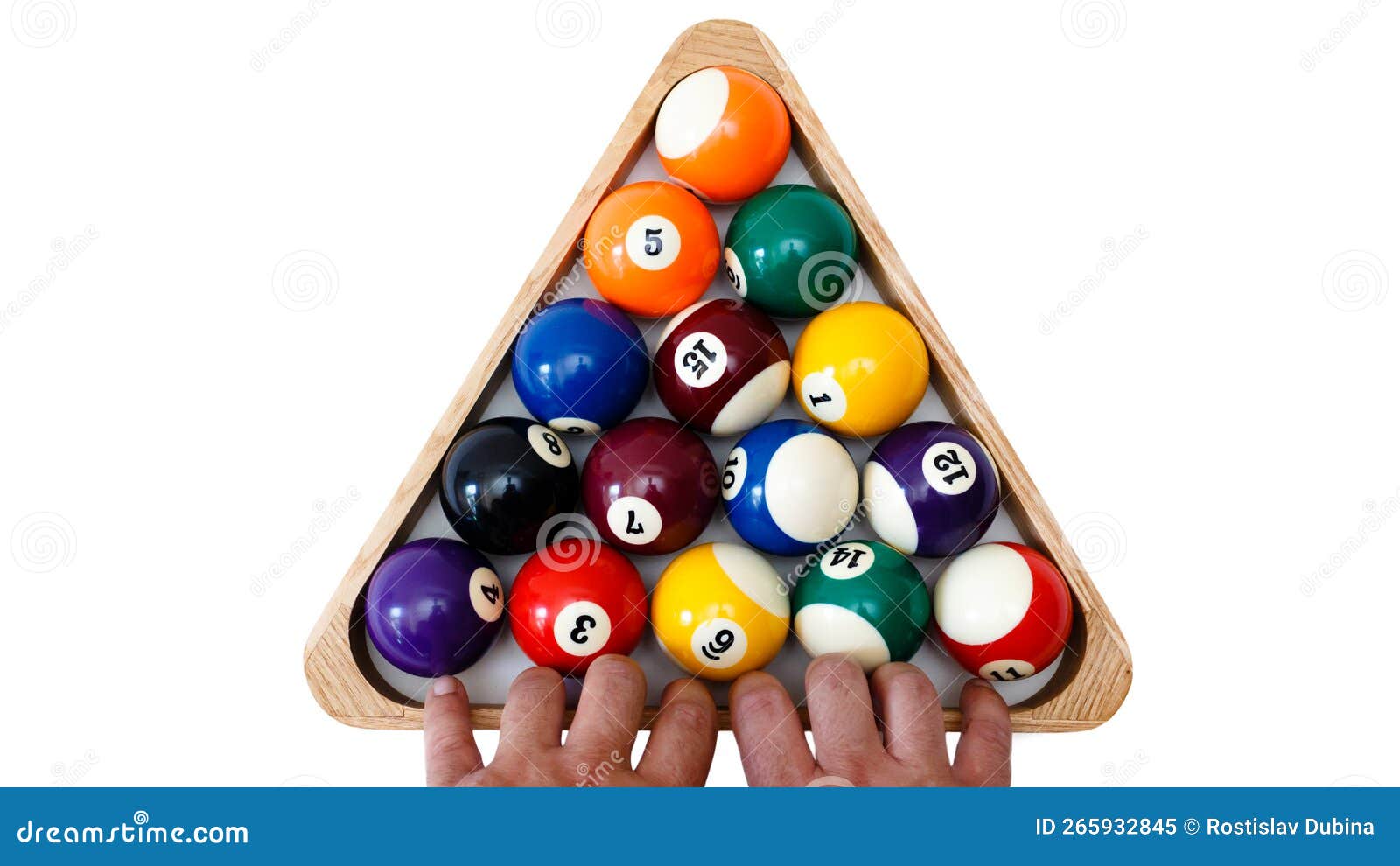 Multi Coloured Billiard Balls in the Form of a Triangle with Numbers ...