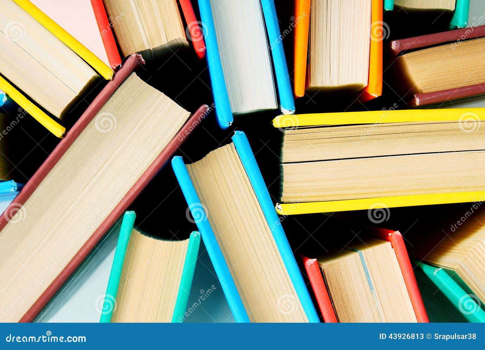 Multi-coloured Books from Above. Close Up. Stock Image - Image of book ...