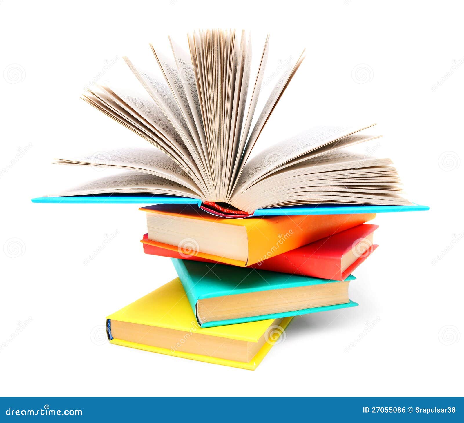 Multi-coloured Books and Open Book. Stock Photo - Image of information ...