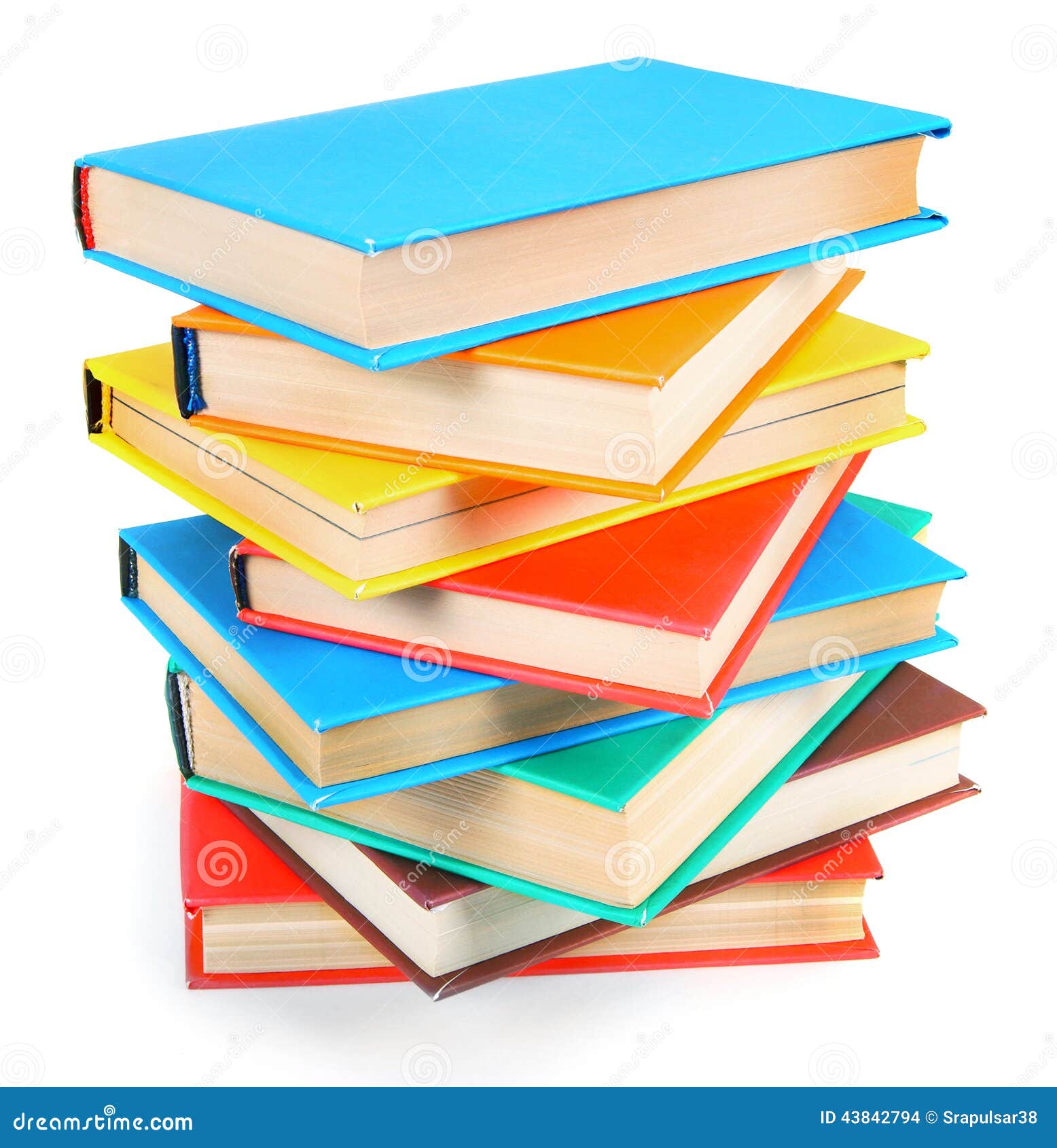 Multi-coloured Books. on White Background. Stock Photo - Image of read ...