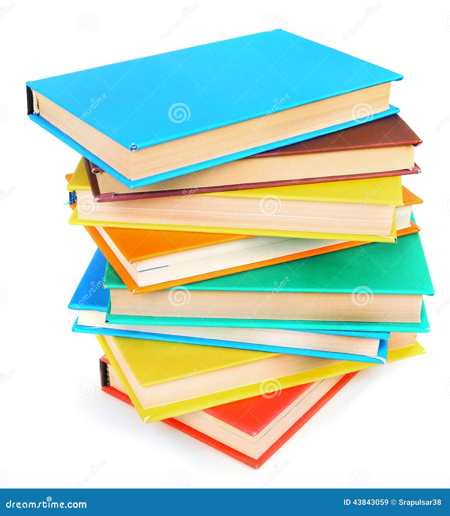Multi-coloured Books. on White Background. Stock Image - Image of ...