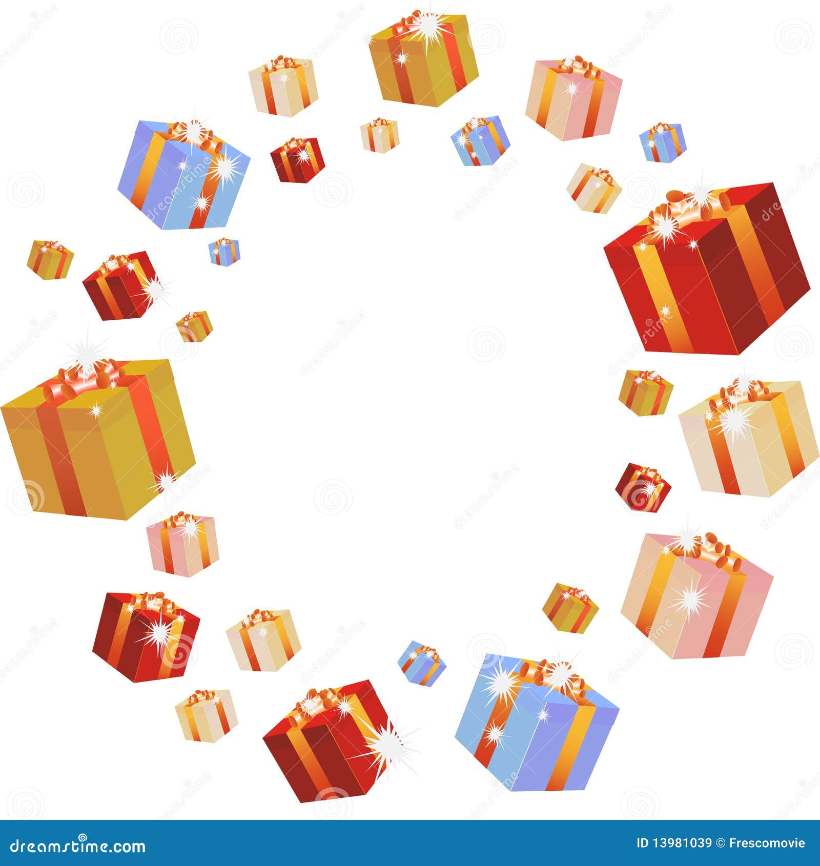 Multi-coloured boxes stock vector. Illustration of gold - 13981039