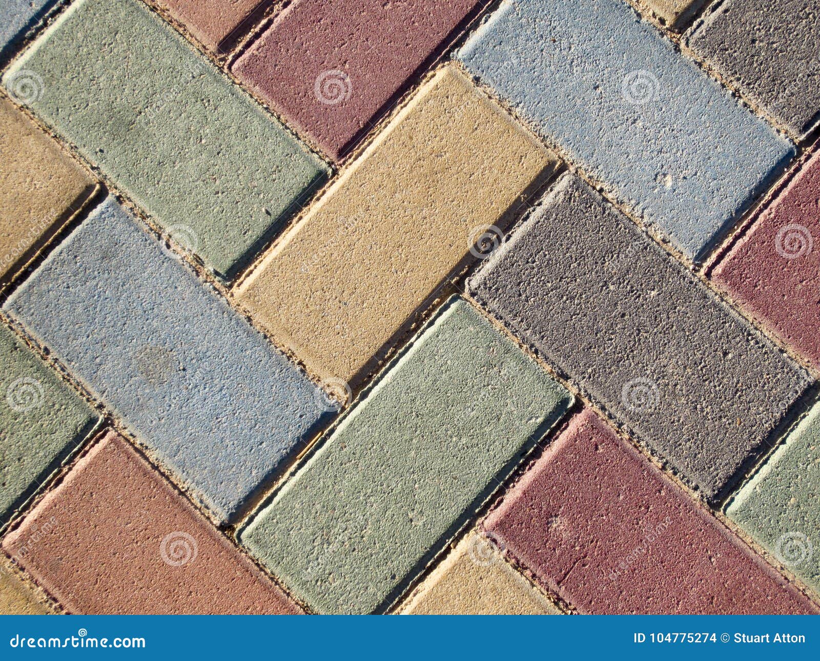 Coloured brick pavement stock photo. Image of brick - 104775274