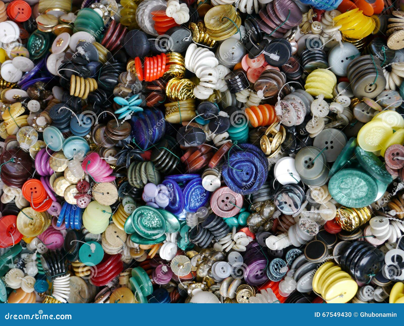 Multi coloured buttons stock photo. Image of material - 67549430