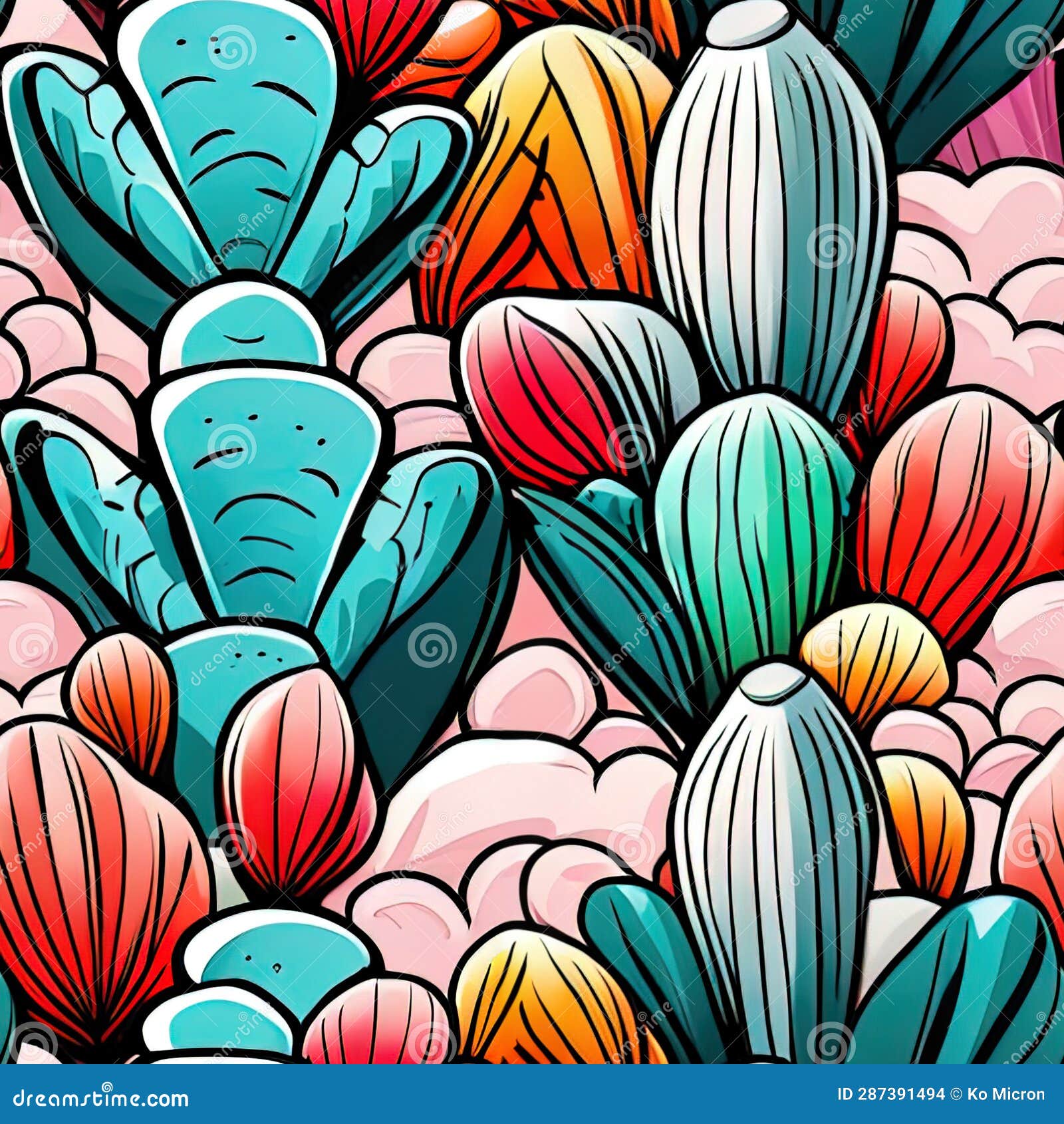 Seamless Wallpaper Clipart of Cactus Stock Illustration - Illustration ...
