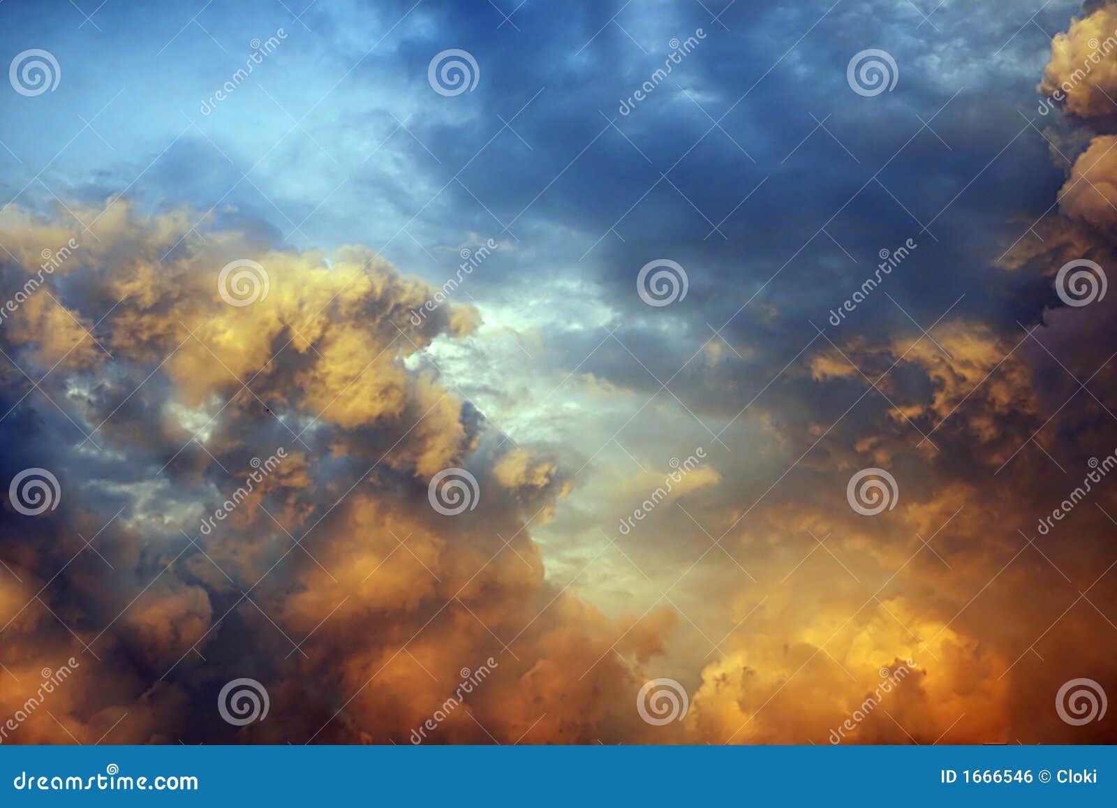 Multi-Coloured Clouds, Sky at Sunset Stock Photo - Image of illuminated ...
