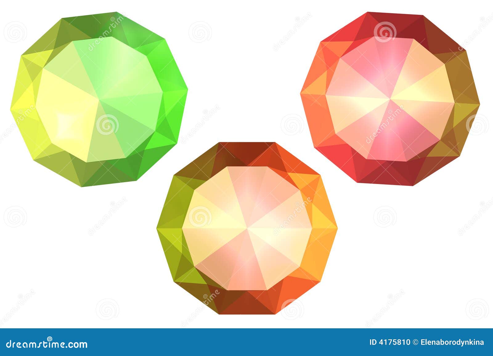 Multi-coloured Crystals, Diamonds Stock Illustration - Illustration of ...