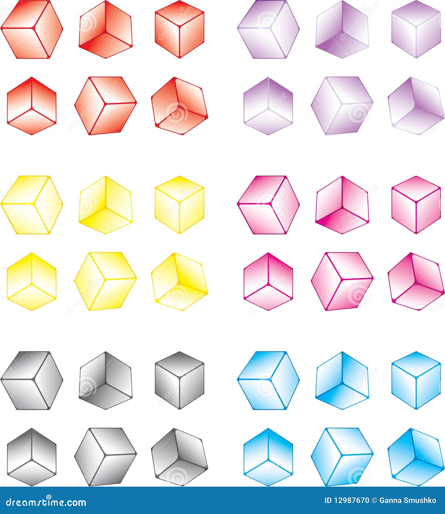 Multi Coloured Cube Set Stock Illustrations – 7 Multi Coloured Cube Set ...