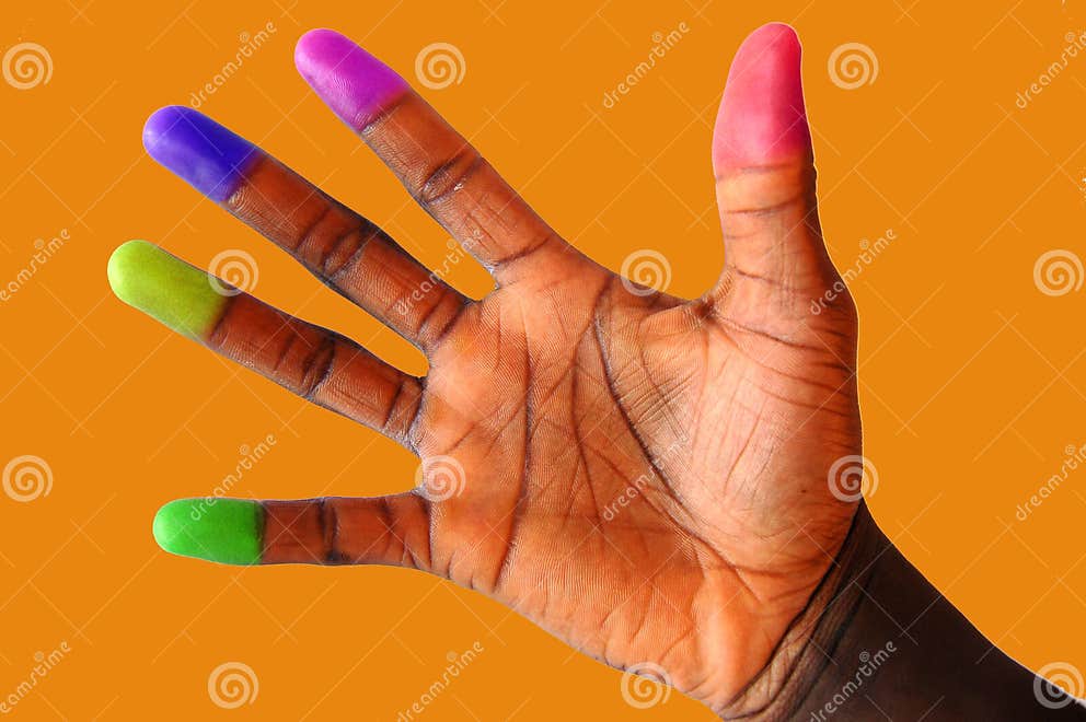 Multi Coloured (cultured) Finger Tips 3 Stock Image - Image of hand ...