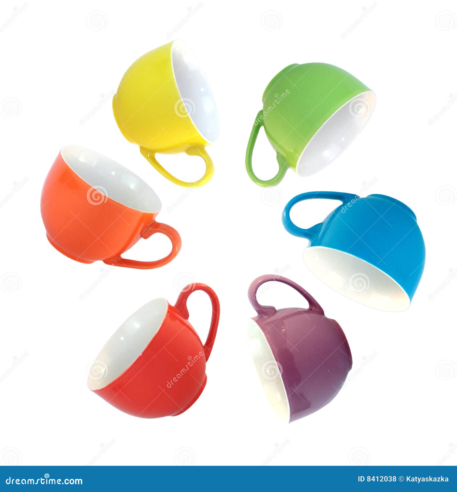 Multi-coloured cups stock photo. Image of rainbow, brewed - 8412038