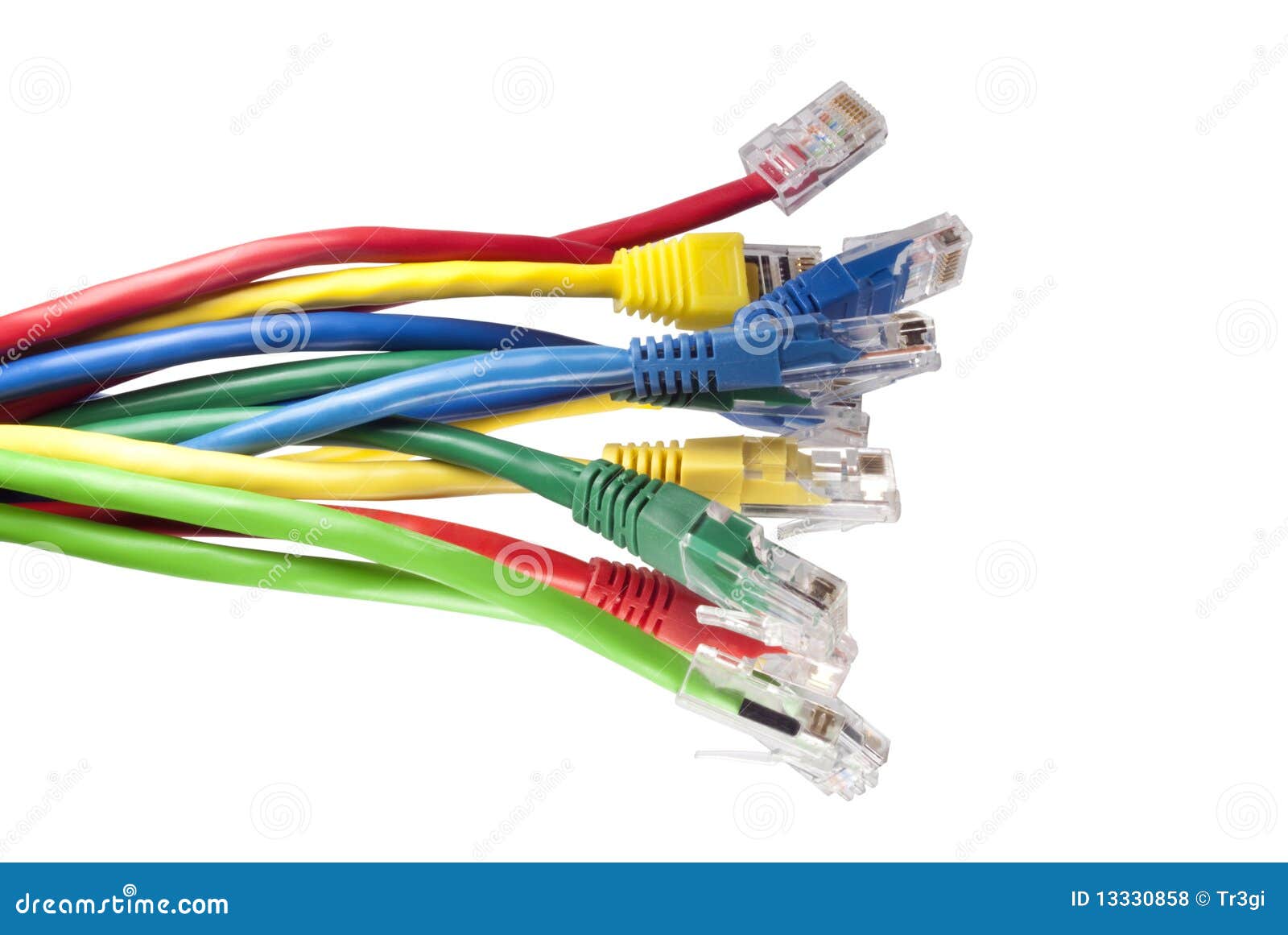 Multi Coloured Ethernet Network Cables Stock Photo - Image of green ...